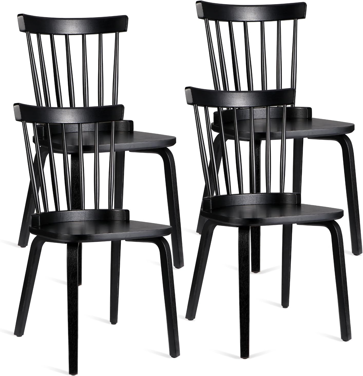 Amazon.com: Unovivy Wood Dining Chairs Set of 2 Farmhouse Spindle Back ...