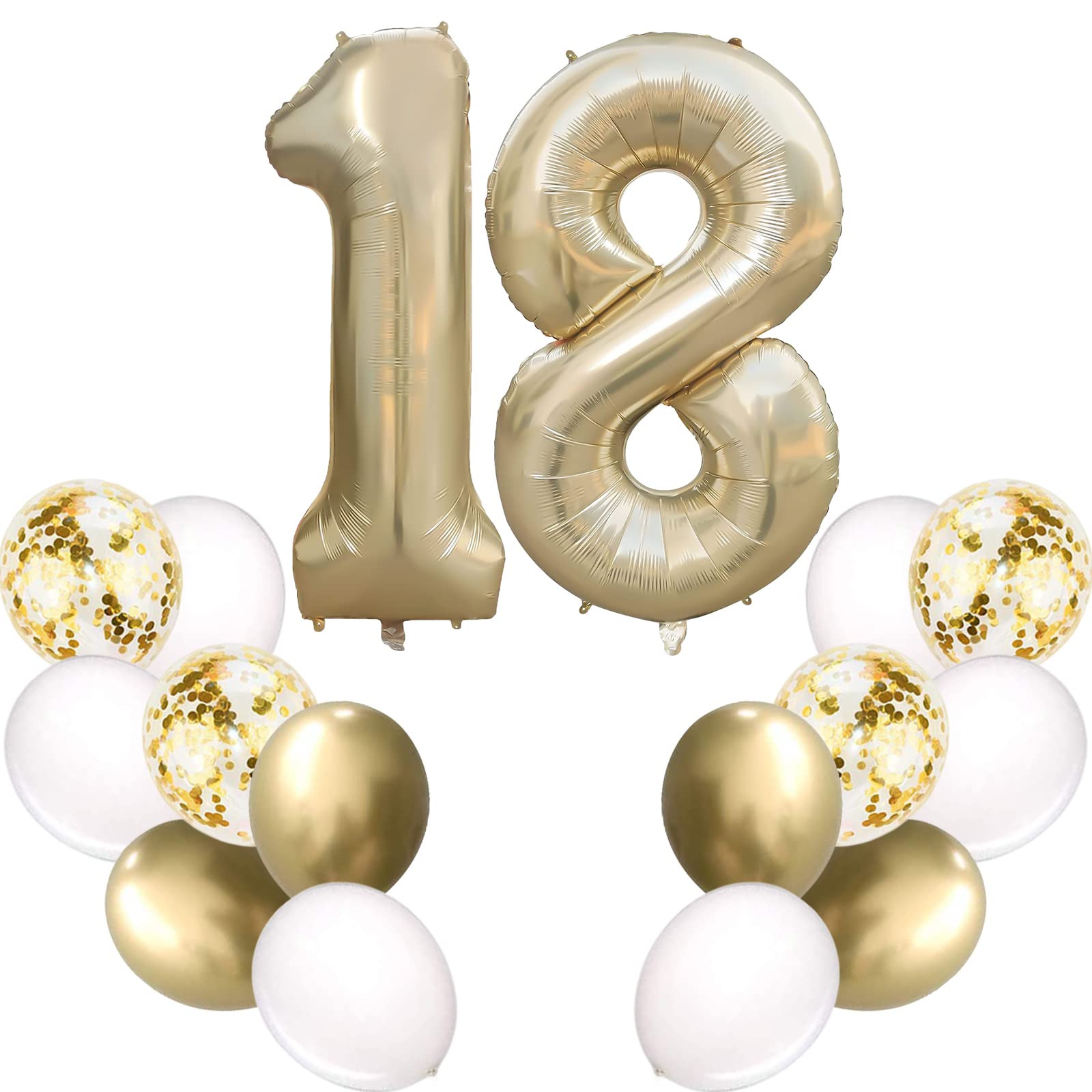 Amazon.com: BRT Bearingshui White and Gold 18th Birthday Decorations ...