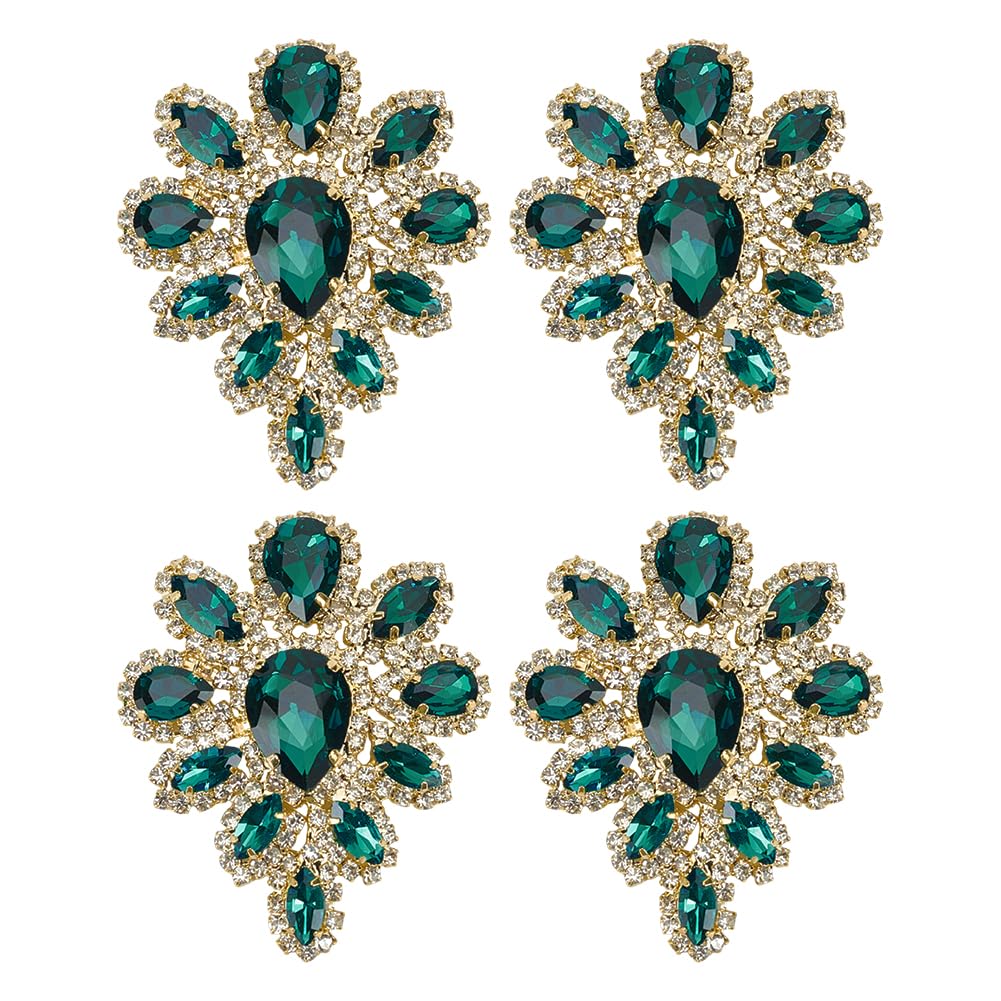 Amazon.com: FINGERINSPIRE 4PCS Rhinestone Applique Green Teardrop Shape ...