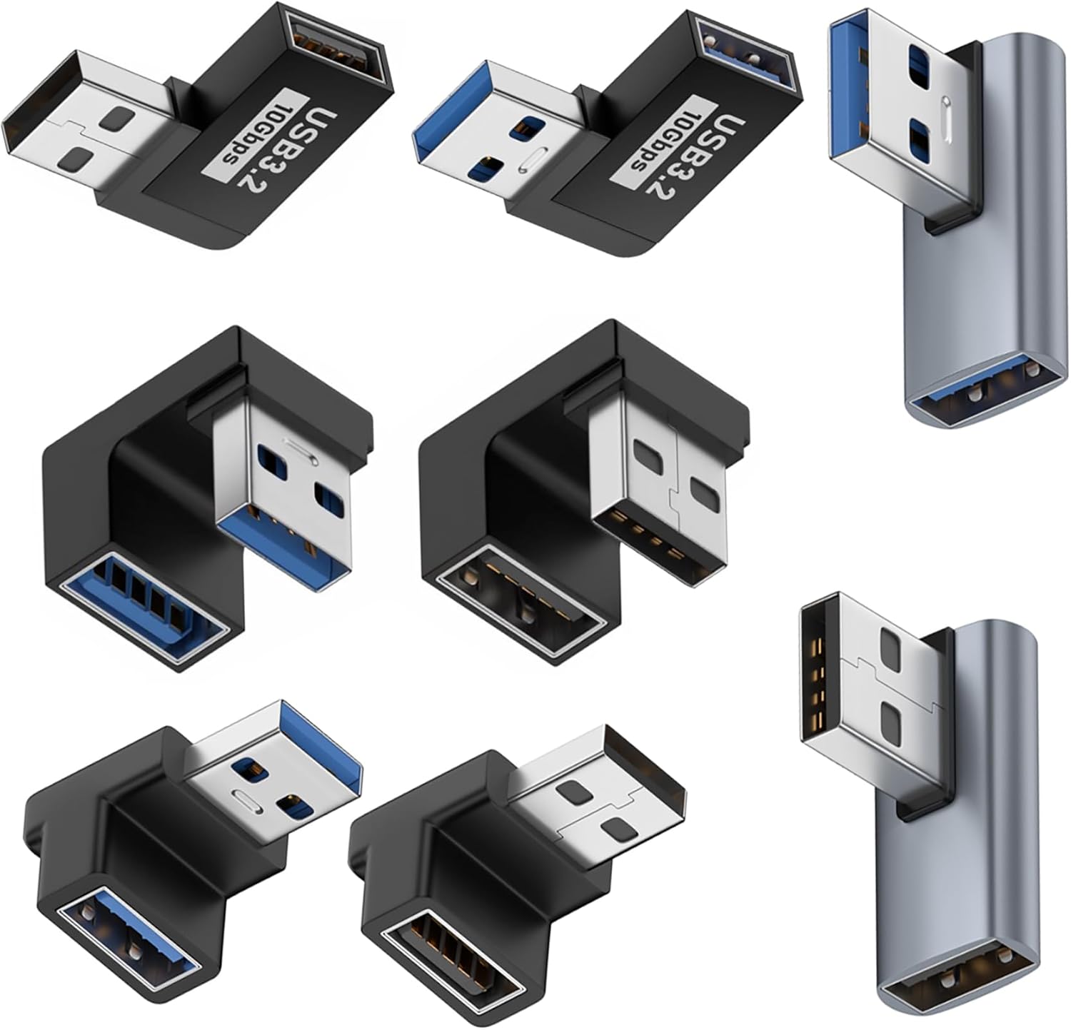 tunghey 8Pack 180 Degree & 90 Degree USB 3.1 Adapter, Left and Right ...