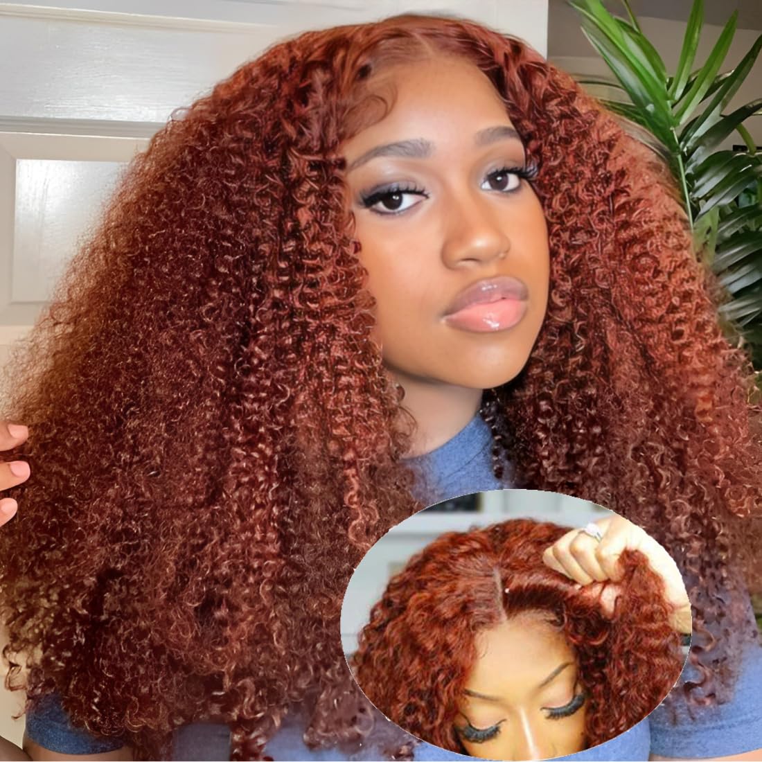 Amazon.com : UNICE 7x5 Glueless Pre Cut Lace Wig Reddish Brown Deep ...
