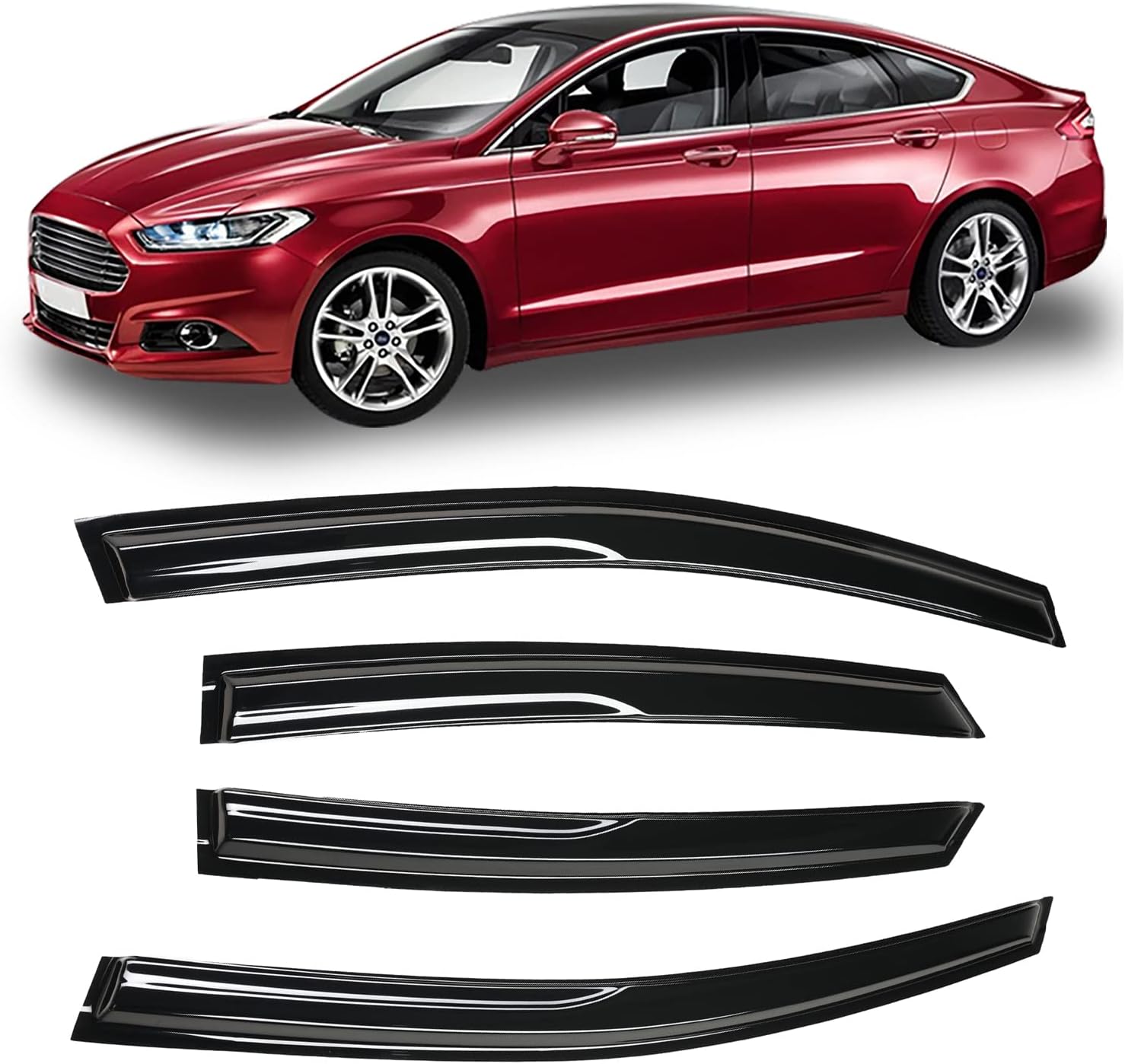 Amazon.com: Arokzn 94714 Tape-On Smoke Tinted Side Window Visor ...