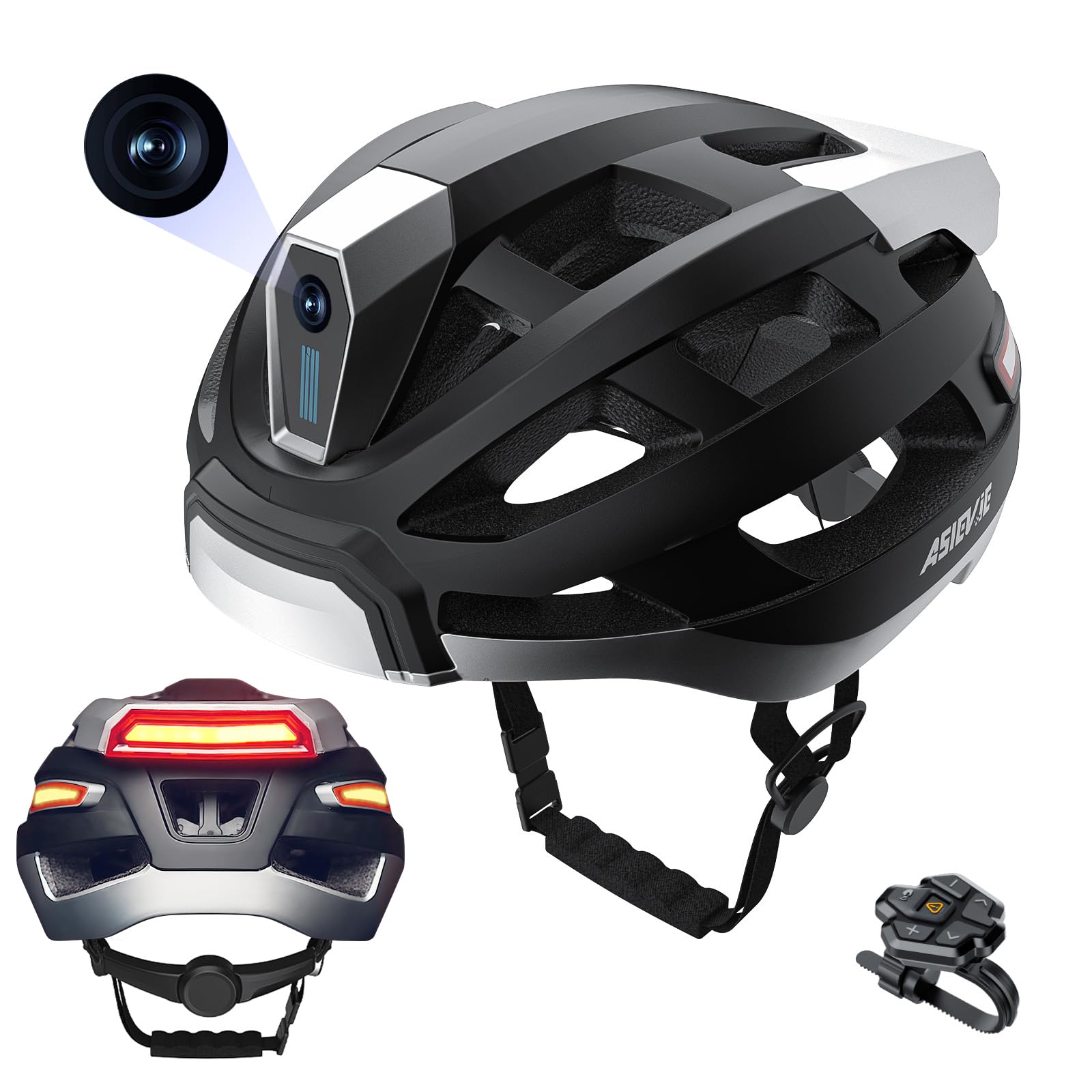 Amazon.com : ASIEVIE Bike Helmet Adult Men Women with 1080P 30 fps ...