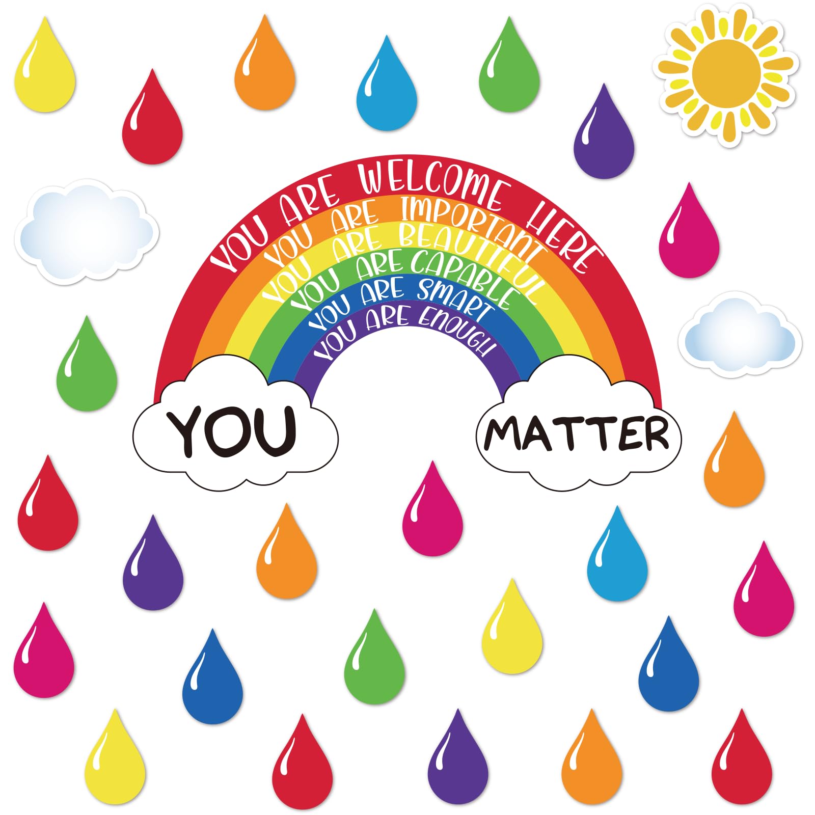 Amazon.com: Whaline 54Pcs Rainbow Bulletin Board Decorations ...