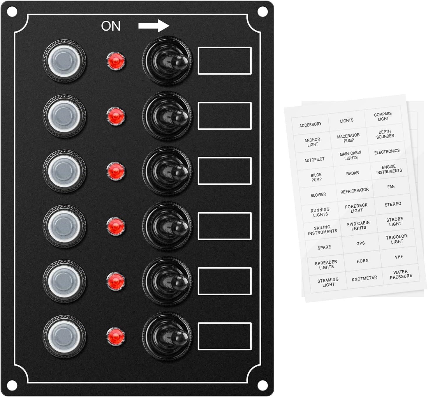 Amazon.com: MARINE BOAT WATERPROOF WHITE SWITCH PANEL CIRCUIT BREAKER 6 ...