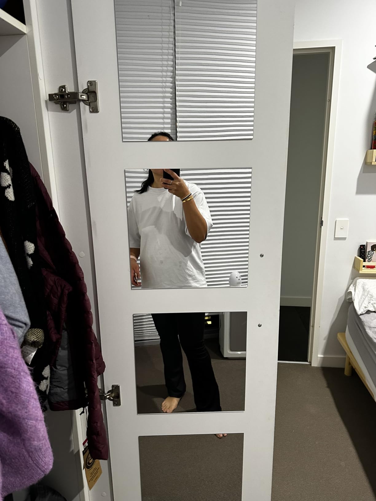 Full Length Body Mirror Wall Sticker, 4 PCS Removable Square Acrylic ...