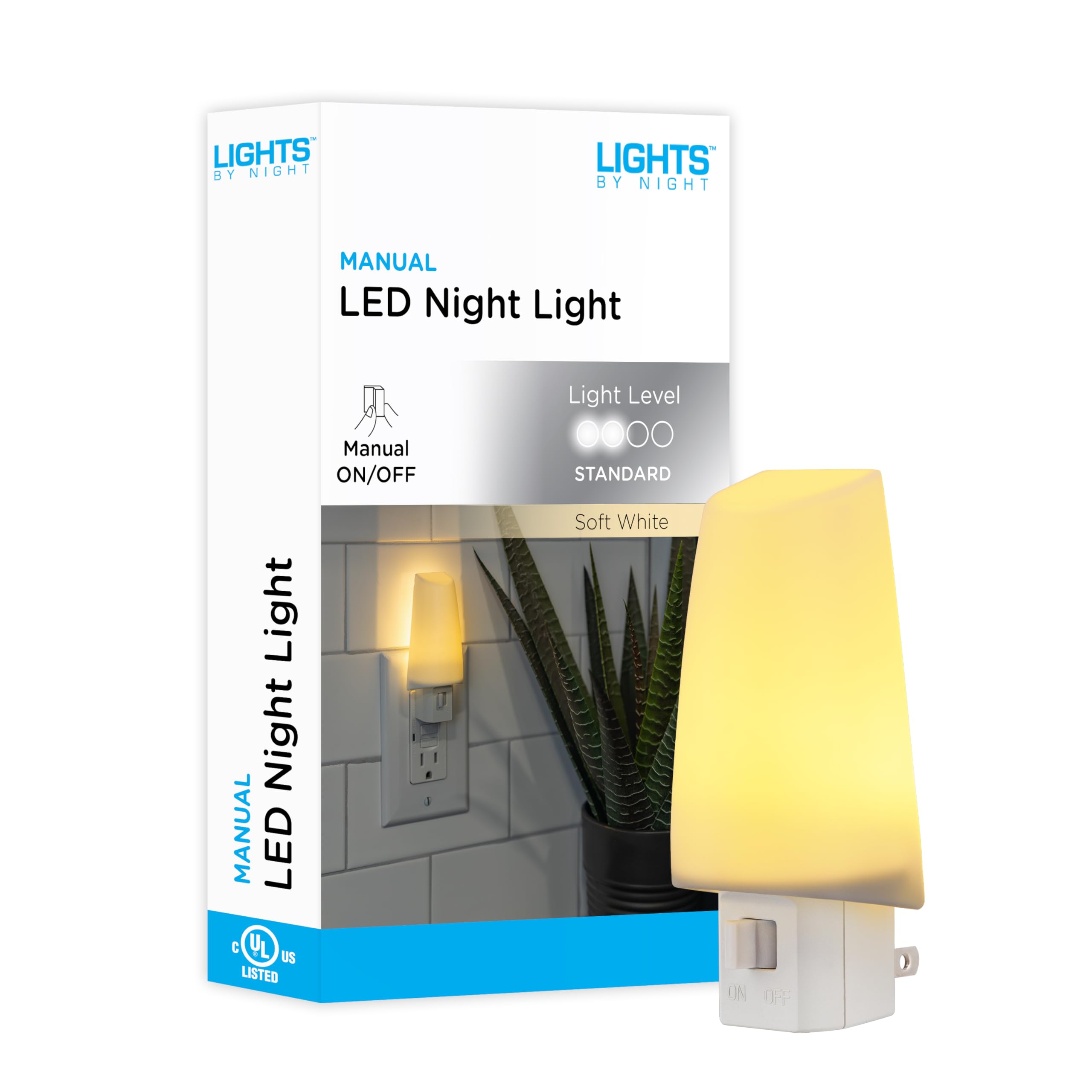 Lights by Night LED Night Light, Plug-in Manual On/Off Amber, Sunrise ...