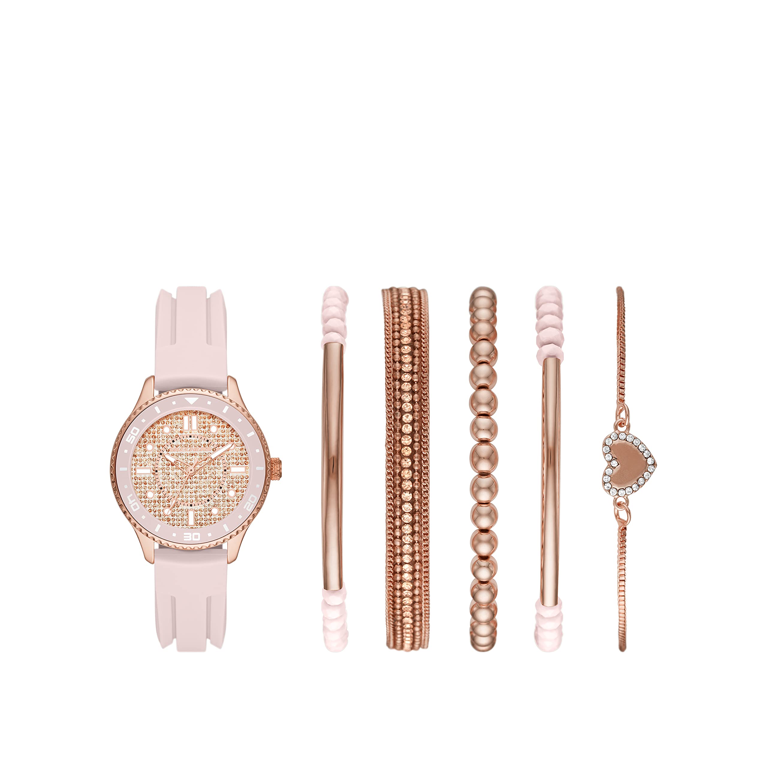 Amazon.com: Skechers Women's Quartz Three-Hand Watch & Stackable Bracelet Gift Set, Color: Rose ...
