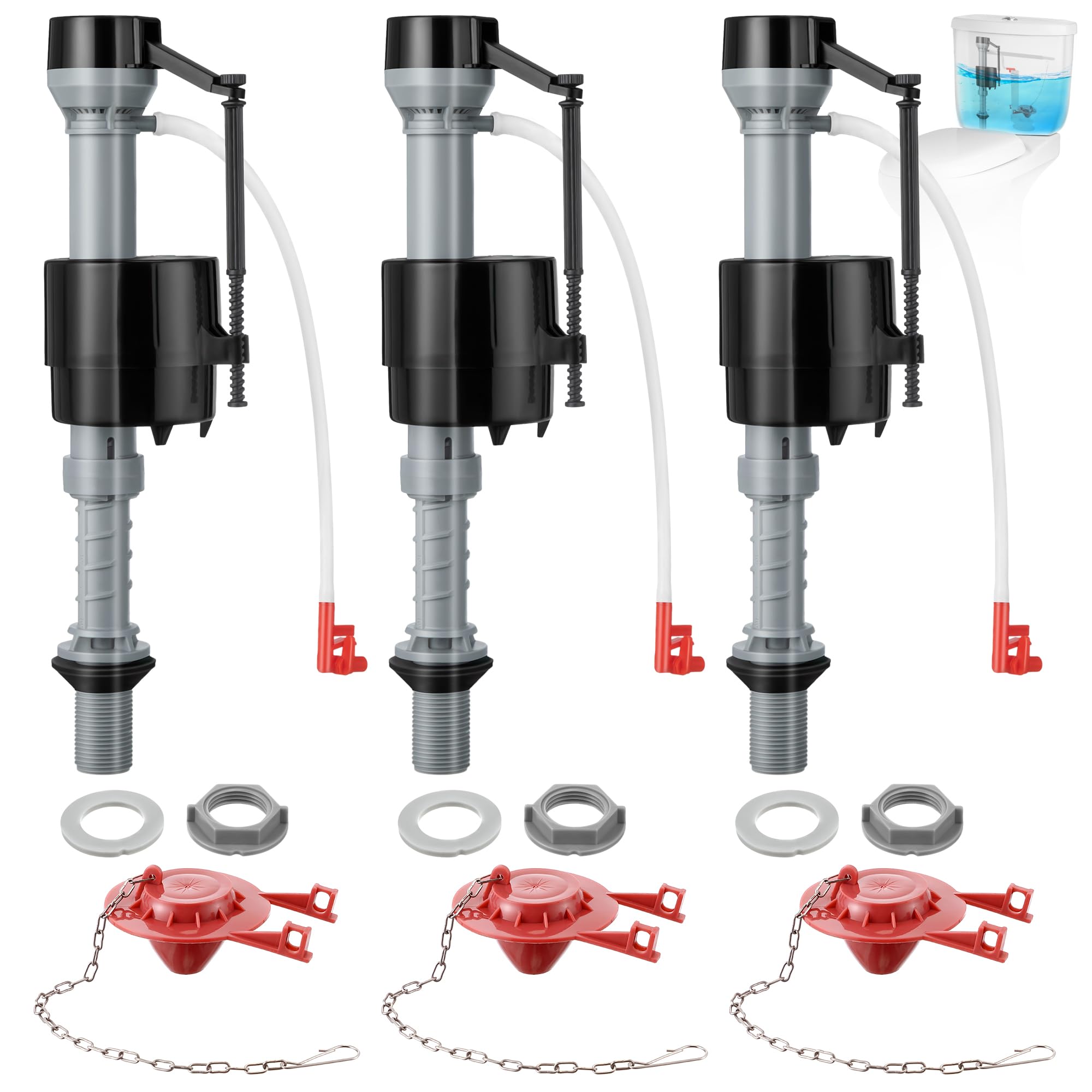 Snapklik.com : 3 Sets Toilet Float Replacement Kit, Universal Toilet ...