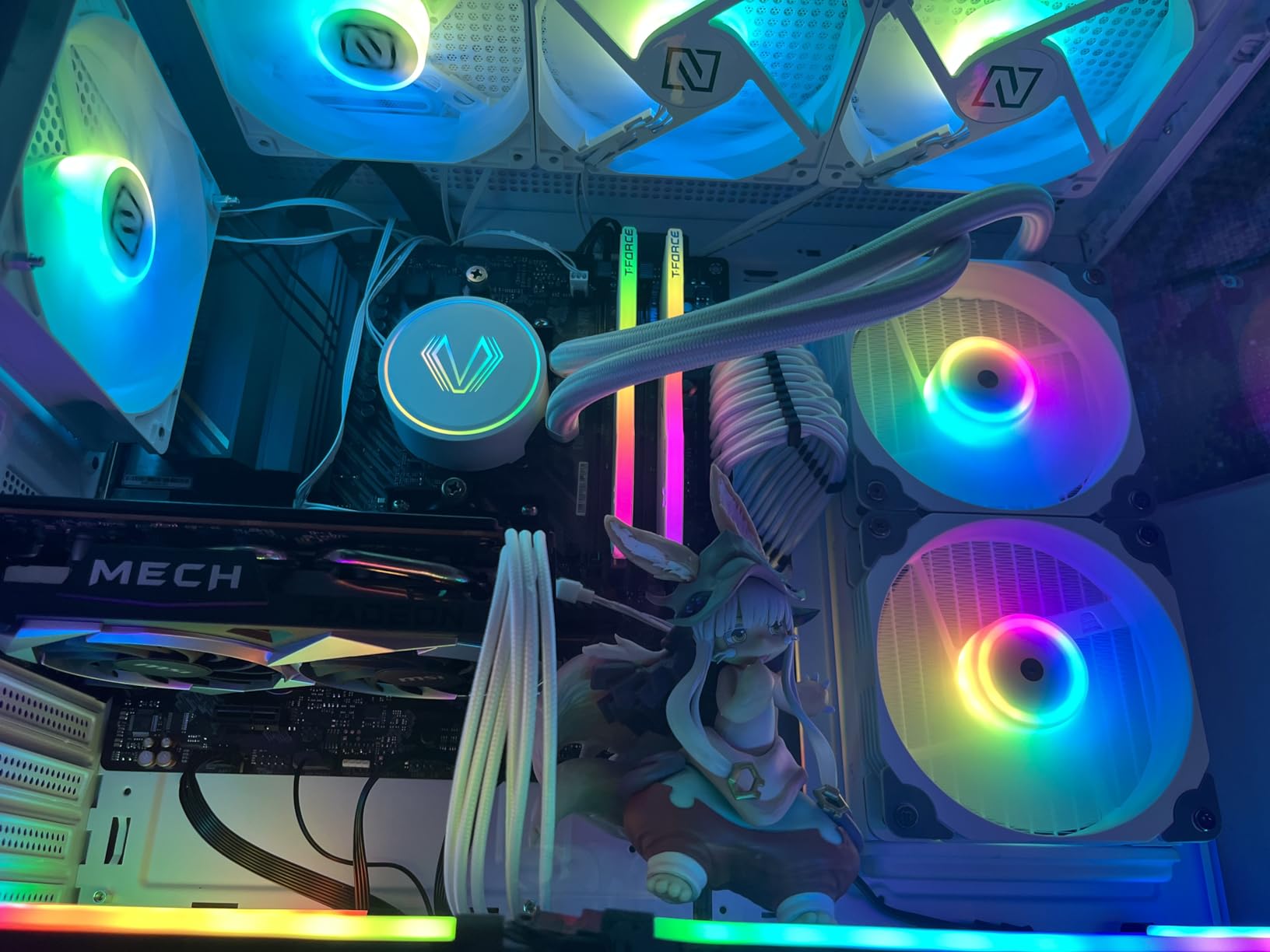 $16/mo - Finance KEDIERS White PC CASE ATX 5 PWM ARGB Fans Pre ...