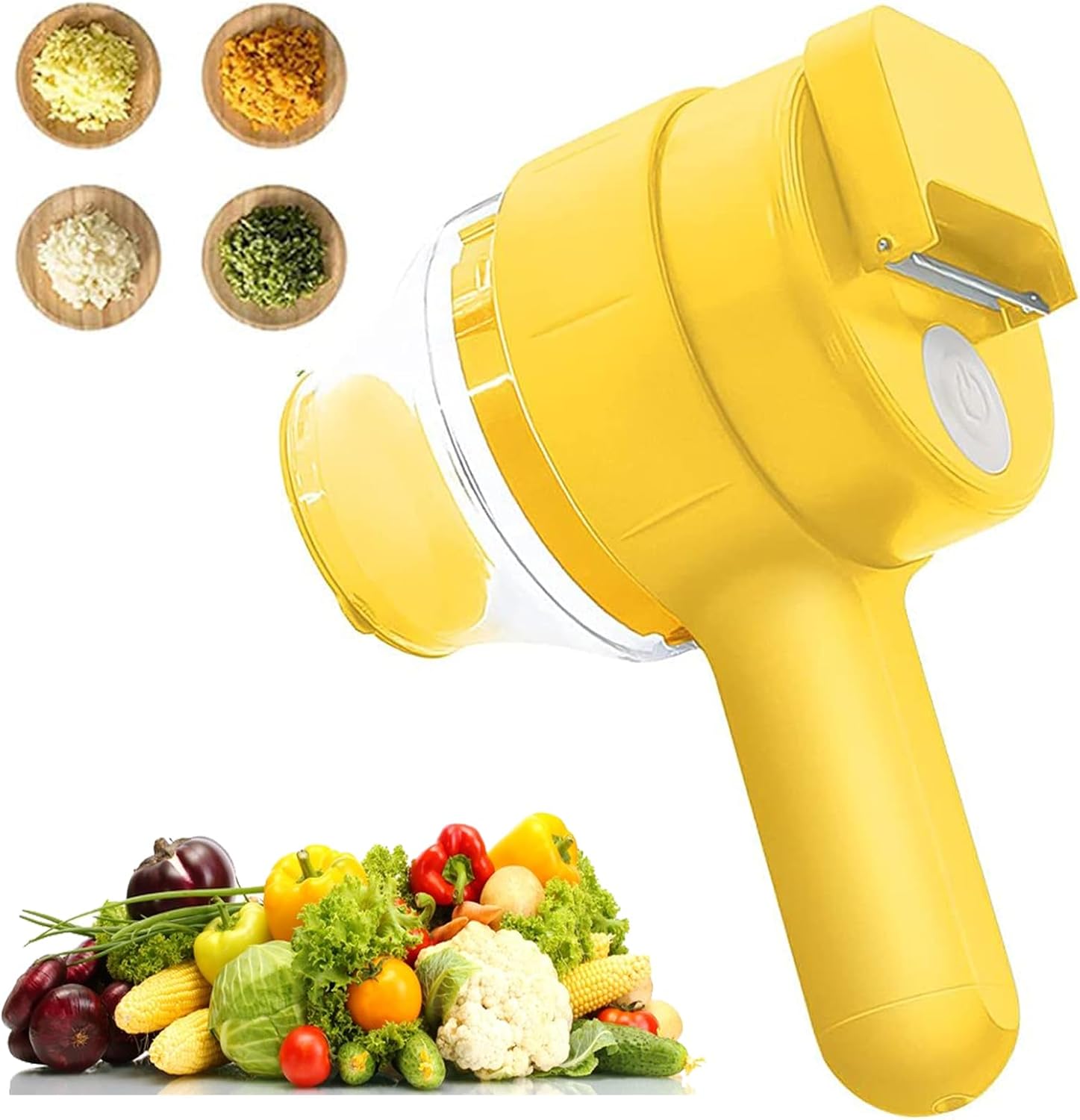 Amazon.com: Vegetable Chopper Set, 4 In 1 Electric Vegetable Cutter ...