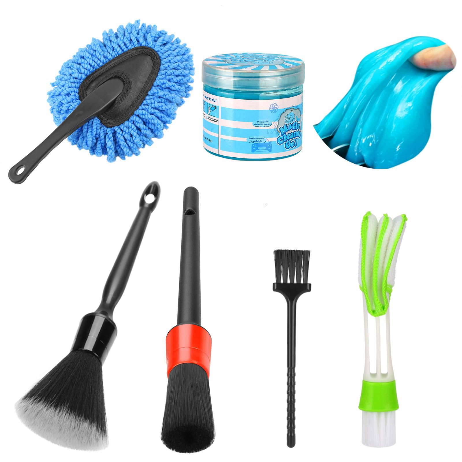 Amazon.com: Luscinum Car Interior Duster Detailing Cleaning Gel Brushes ...
