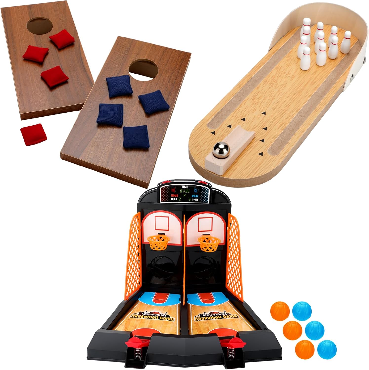 Amazon.com : Liliful 4 Sets Tabletop Game Desktop Arcade Basketball ...