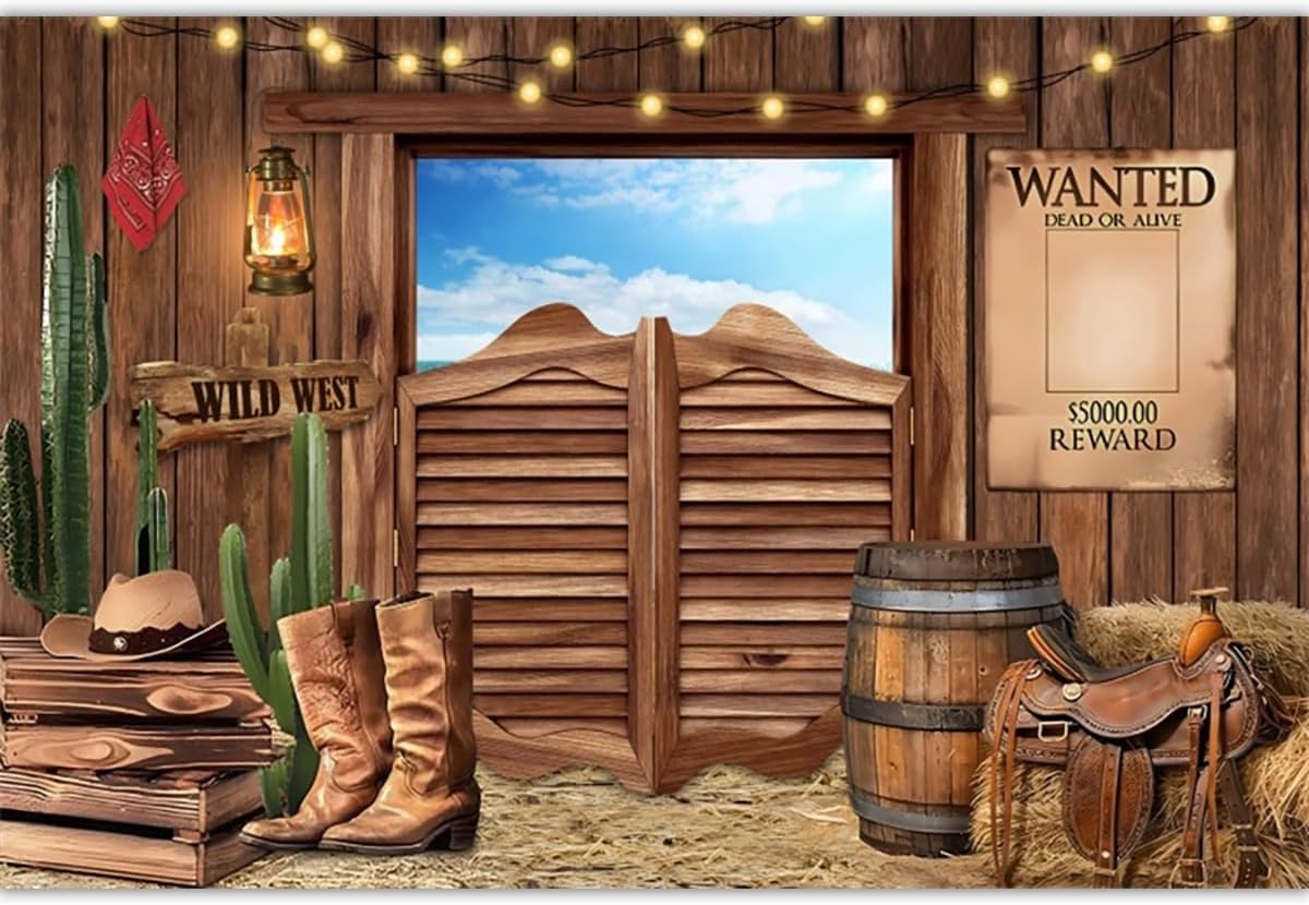 Amazon.com : Duluxykl Western Cowboy Backdrop, 7x5FT Wild West Rustic ...