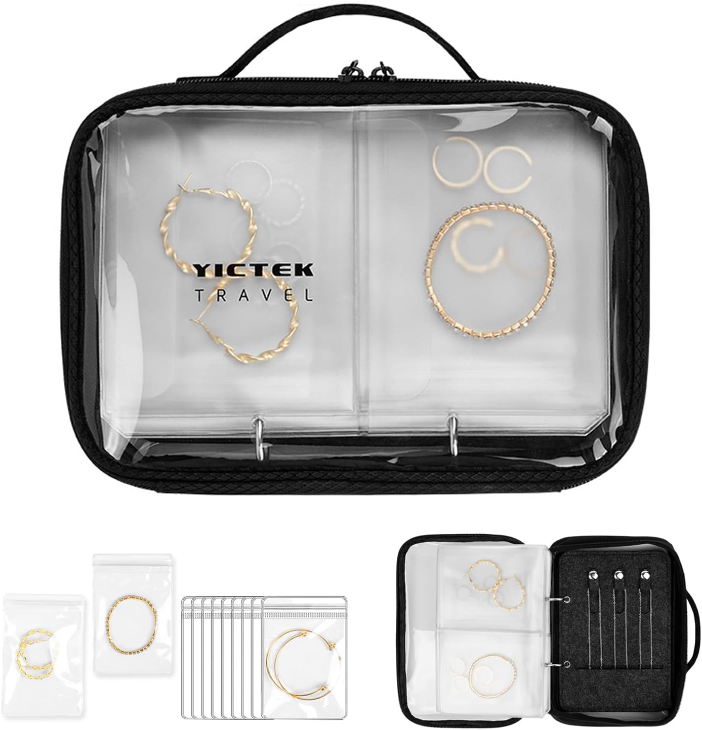 Amazon.com: SKYREH Jewelry Travel Organizer Case, PU Leather Portable ...