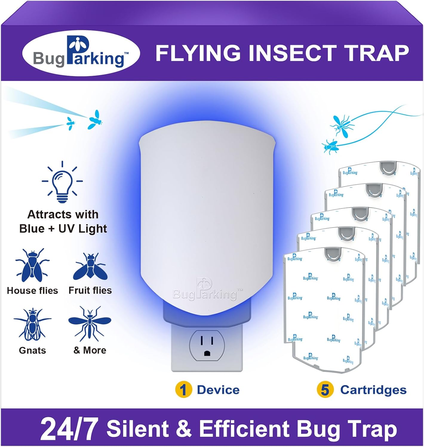 Amazon.com : Flying Insect Trap for Indoors: Light Trap Captures Fruit ...