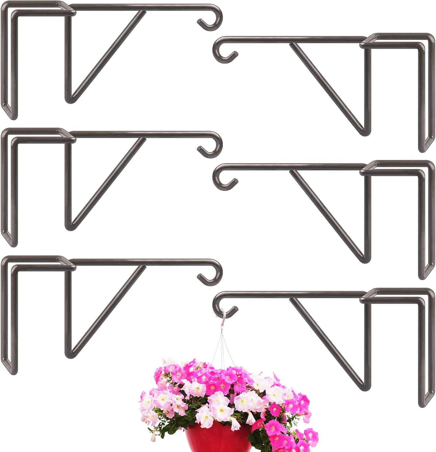 Amazon.com: Gicare 6 Pack Vinyl Fence Hooks, Heavy Duty Durable Brown ...