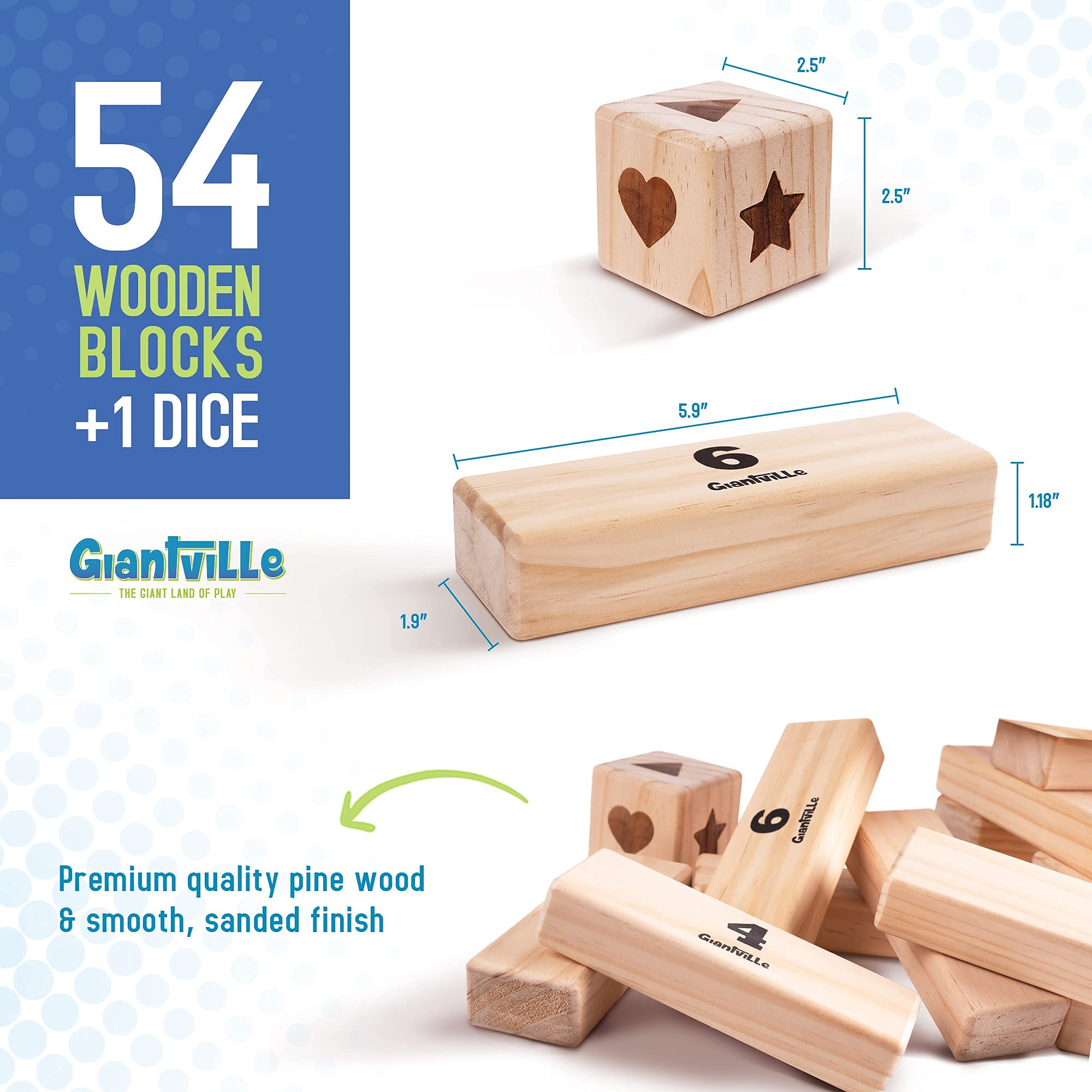 Buy Giantville Giant Tumbling Timber Toy - Premium Pine Wood Life-Size ...