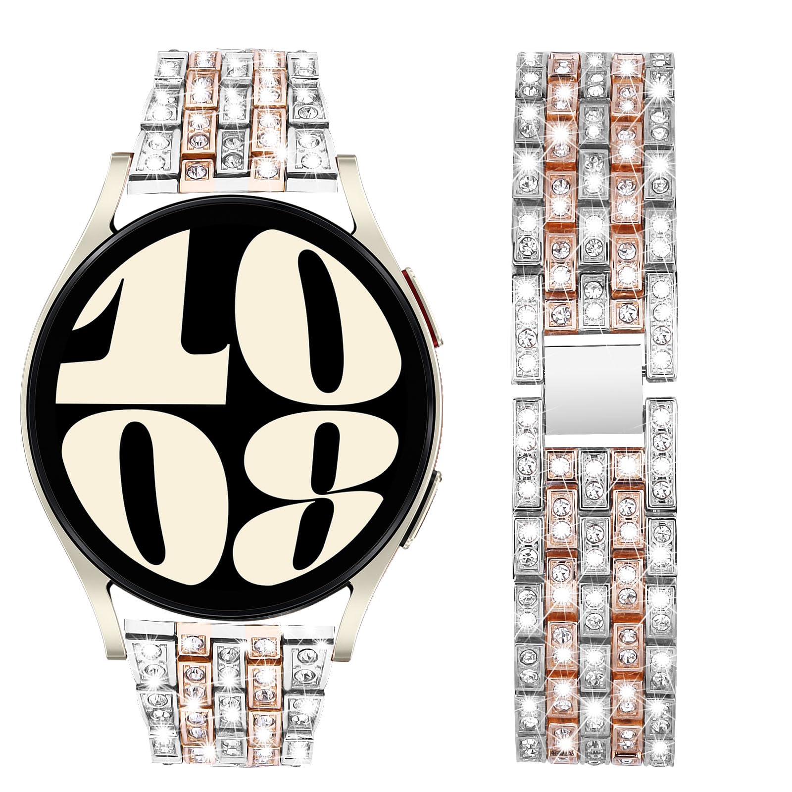 VISOOM Compatible with Samsung Galaxy Watch 7/6/5/4,Stainless Steel ...