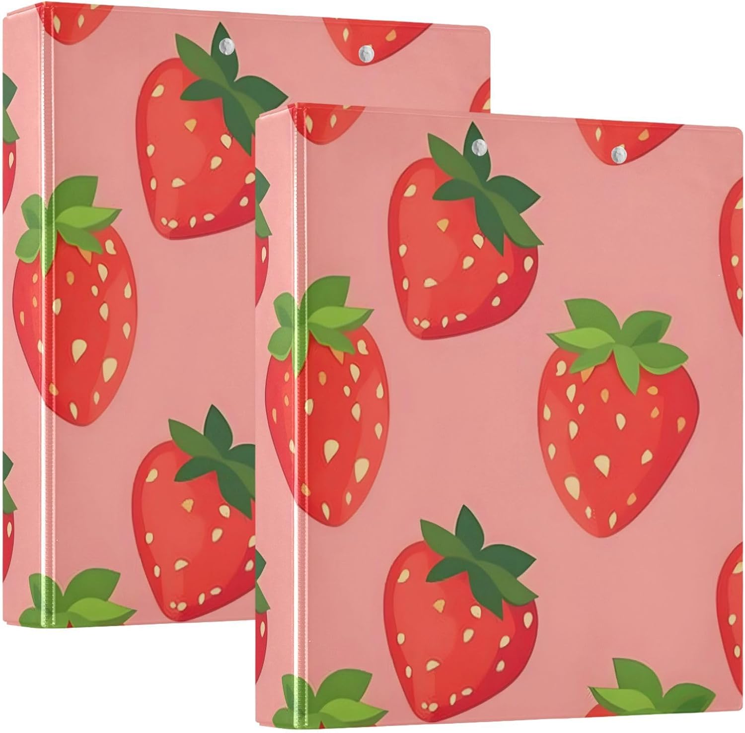 Amazon.com : 3 Ring Binder Strawberry Berry Red Fruit 1.5 inch Binders ...