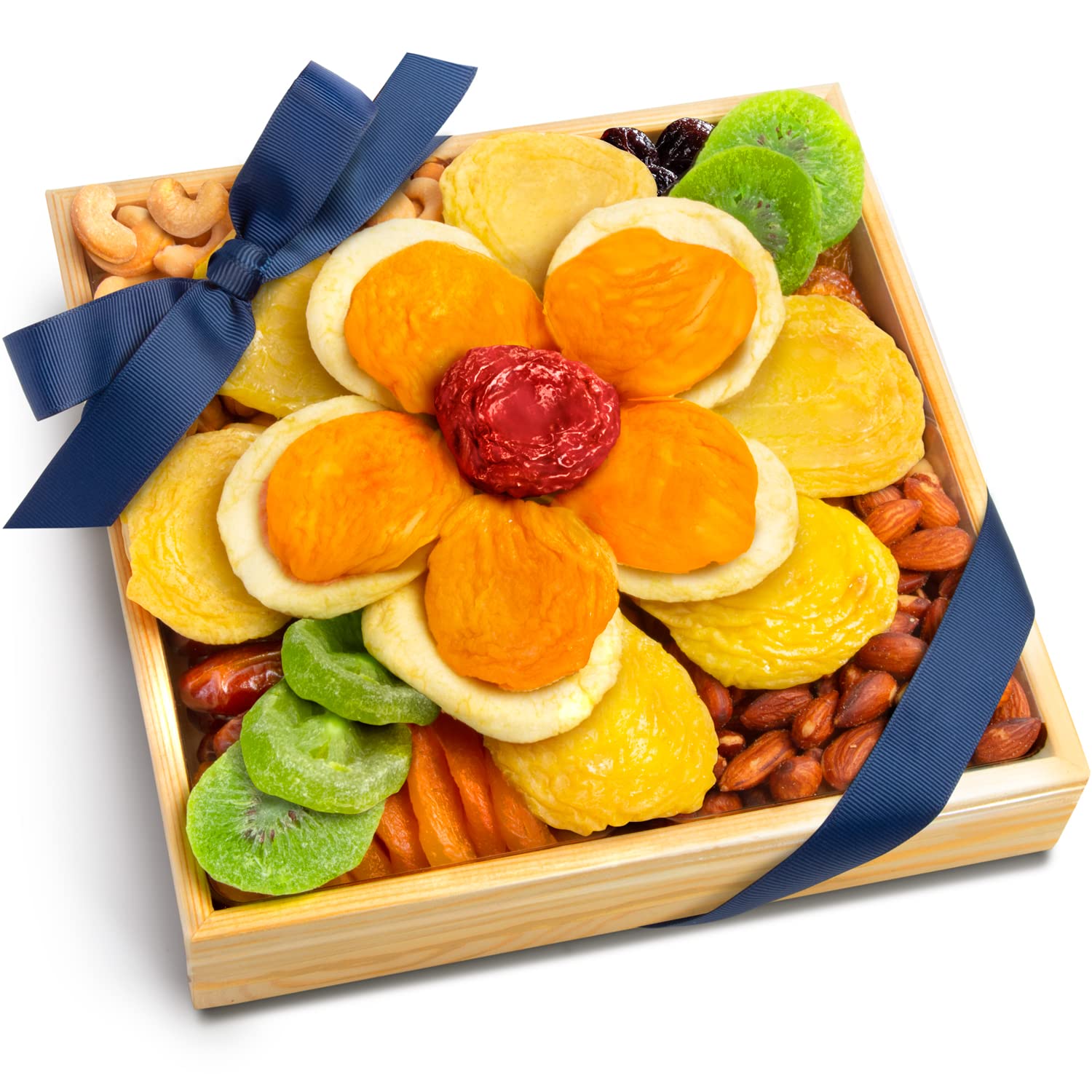 Amazon.com : Blue Bow Gourmet Floral Dried Fruit & Nut Gift Tray for ...