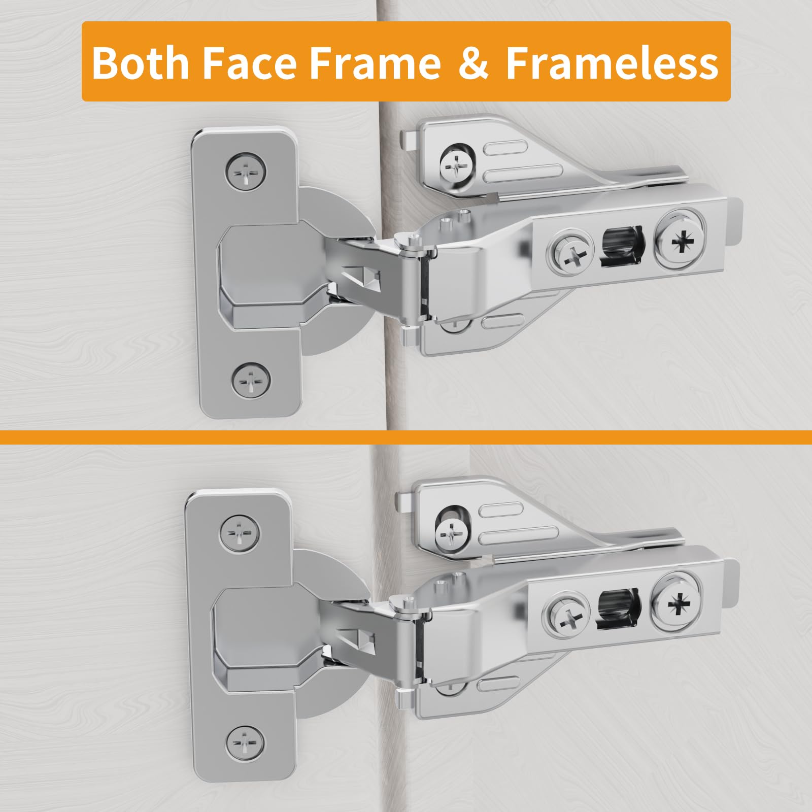 Snapklik.com : 50 Pack Half Overlay Soft Close Concealed Hinges, Small ...