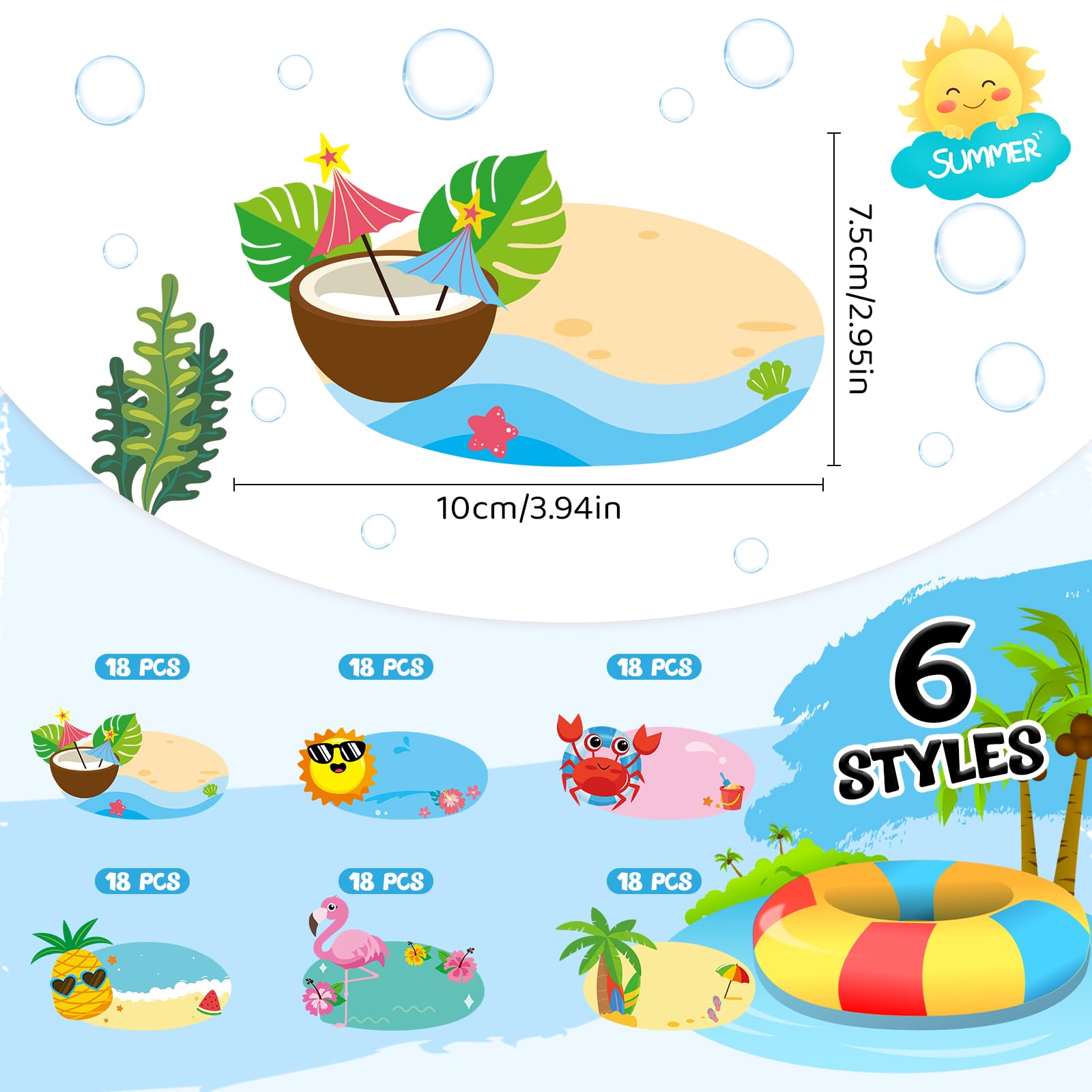 Snapklik.com : Henoyso 108 Pcs Summer Desk Name Tags For Classroom ...