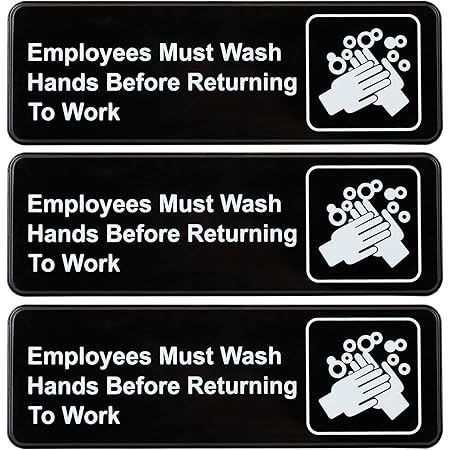 Amazon.com : Bilingual Hand Washing Signs, 2-Pack - Employees Must Wash ...