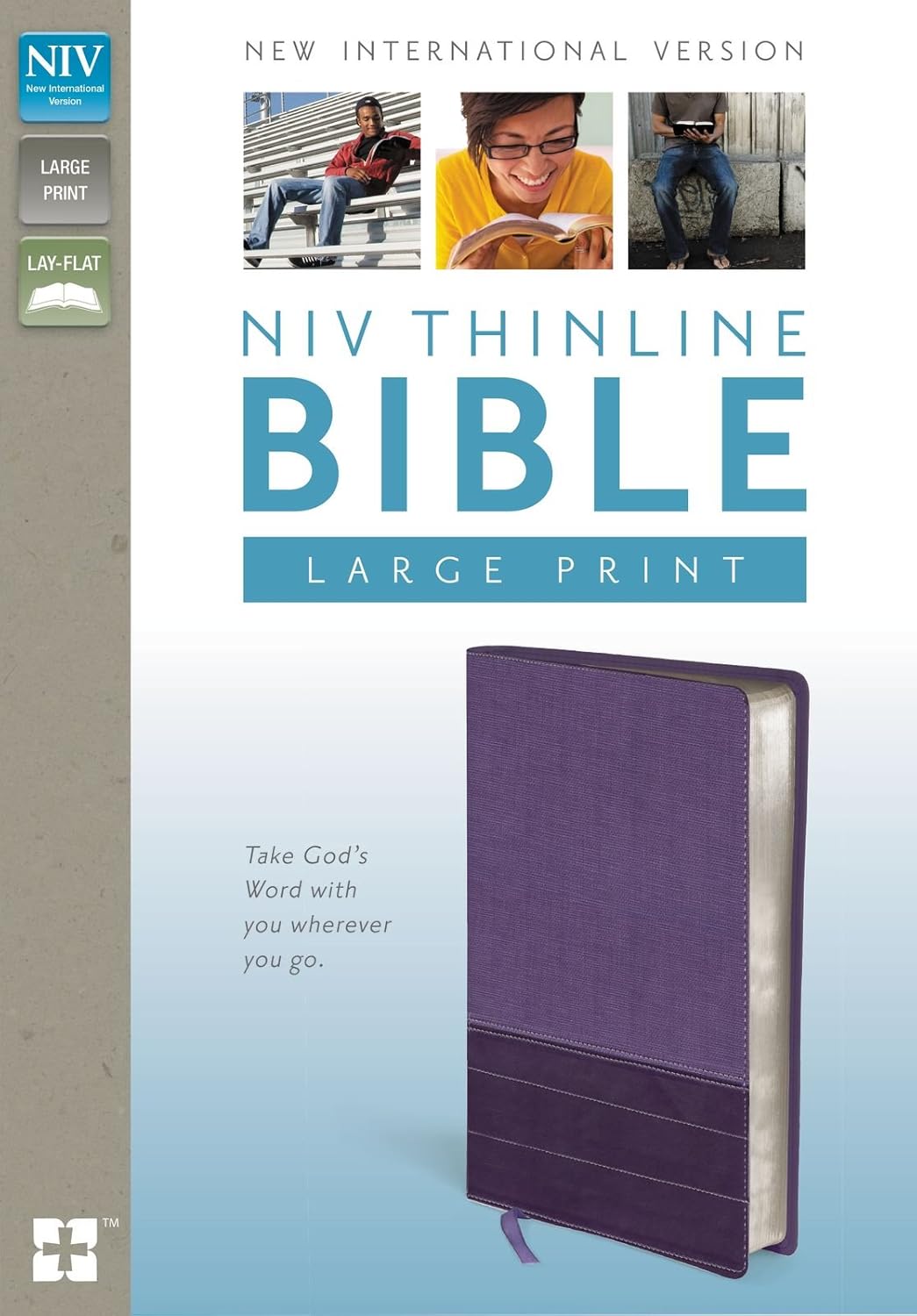 NIV, Thinline Bible, Large Print, Imitation Leather, Purple, Red Letter ...