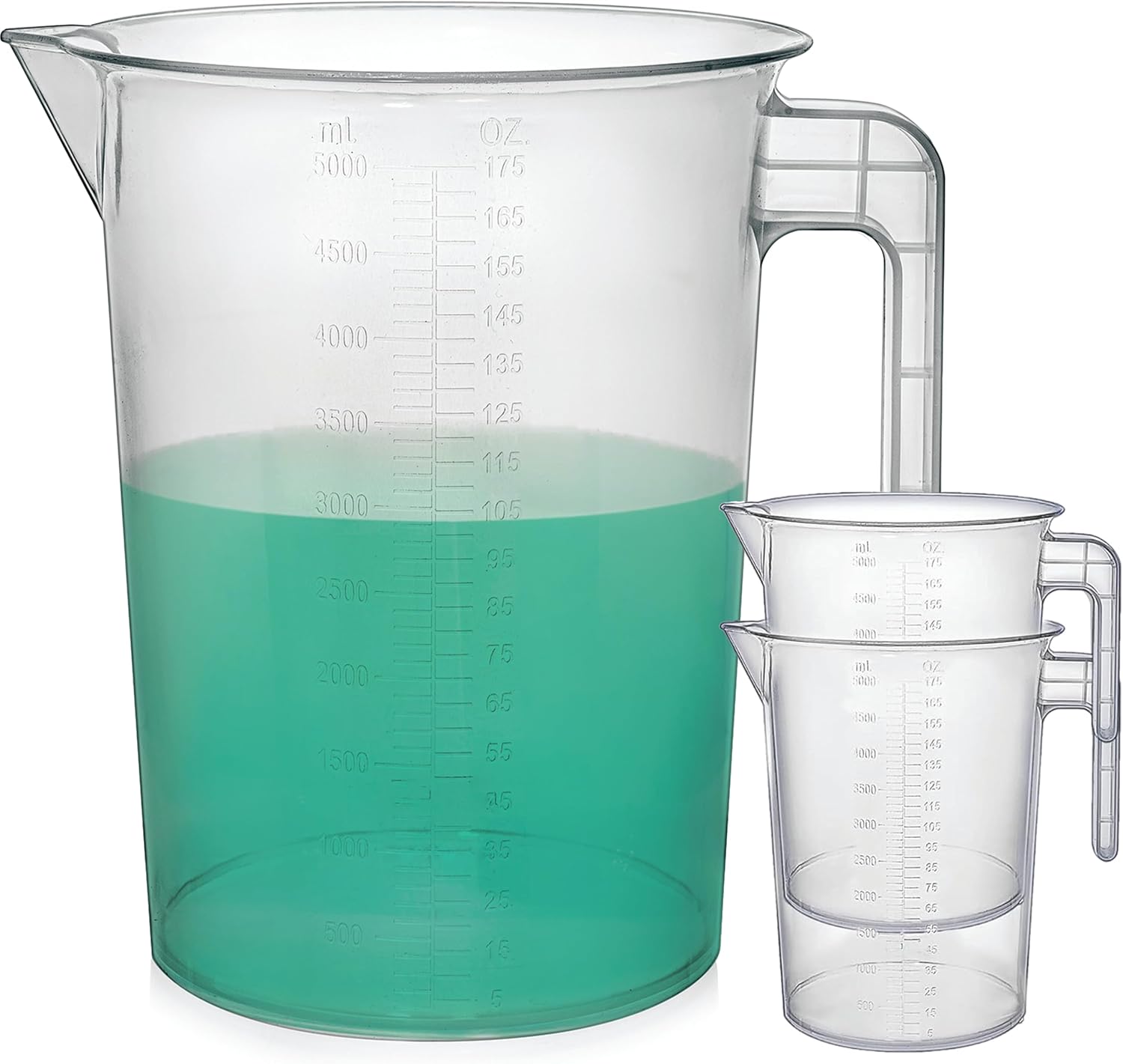 Terbold 5 Liter Measuring Pitcher 3-Pack | 1.3 Gallon Shatterproof ...