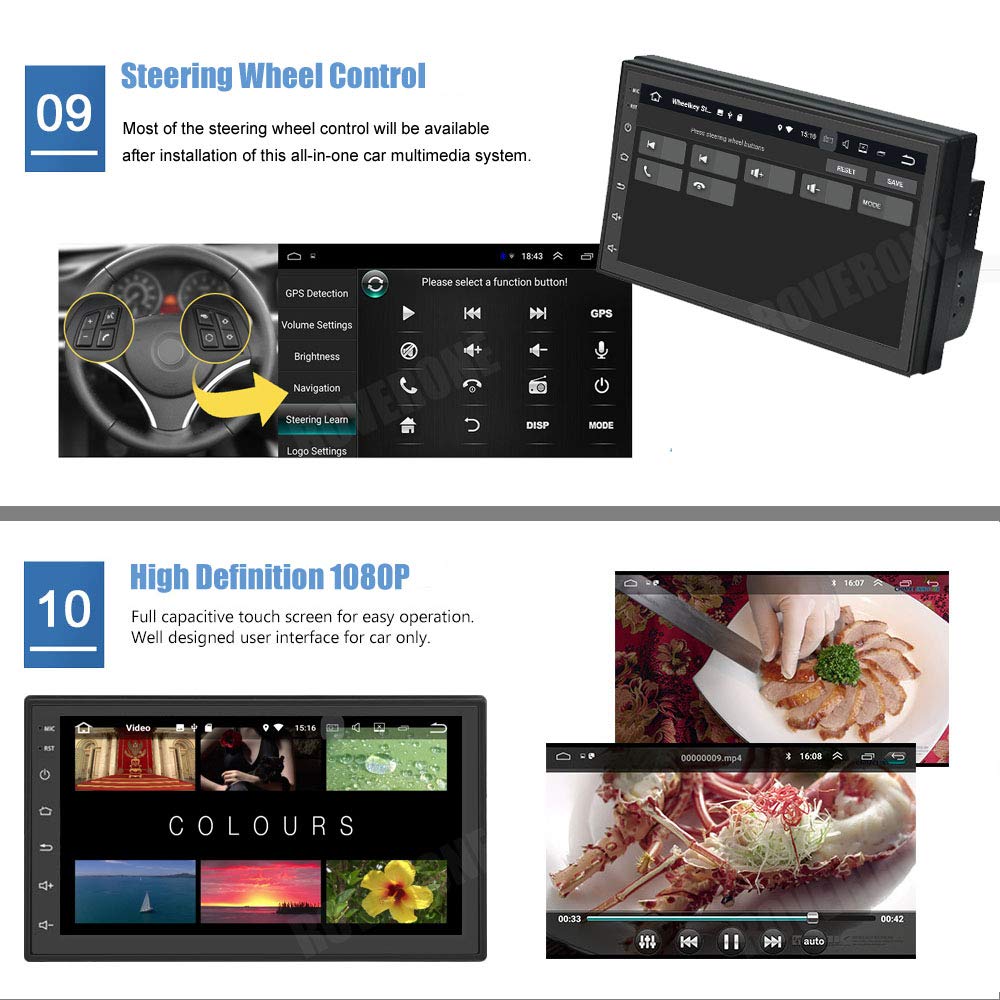 Buy RoverOne Car Stereo Bluetooth Radio GPS Navigation Head Unit for ...