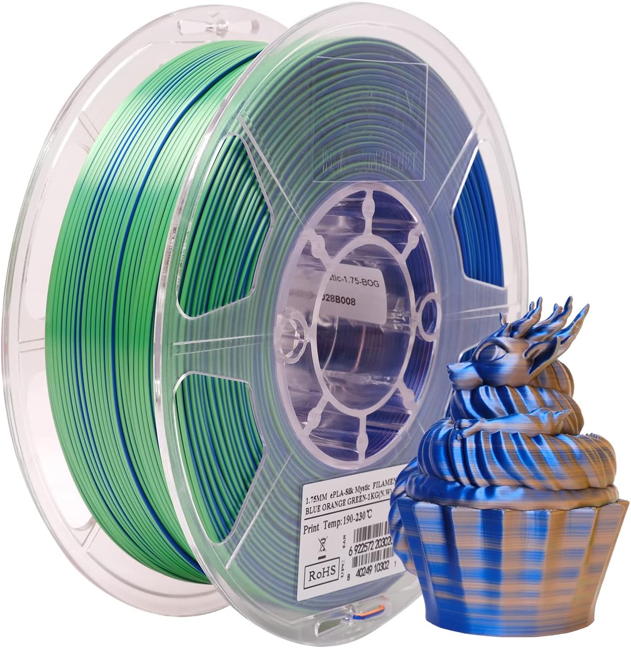 Amazon.com: eSUN Silk Mystic PLA Filament 1.75mm, Shiny Silk Three ...