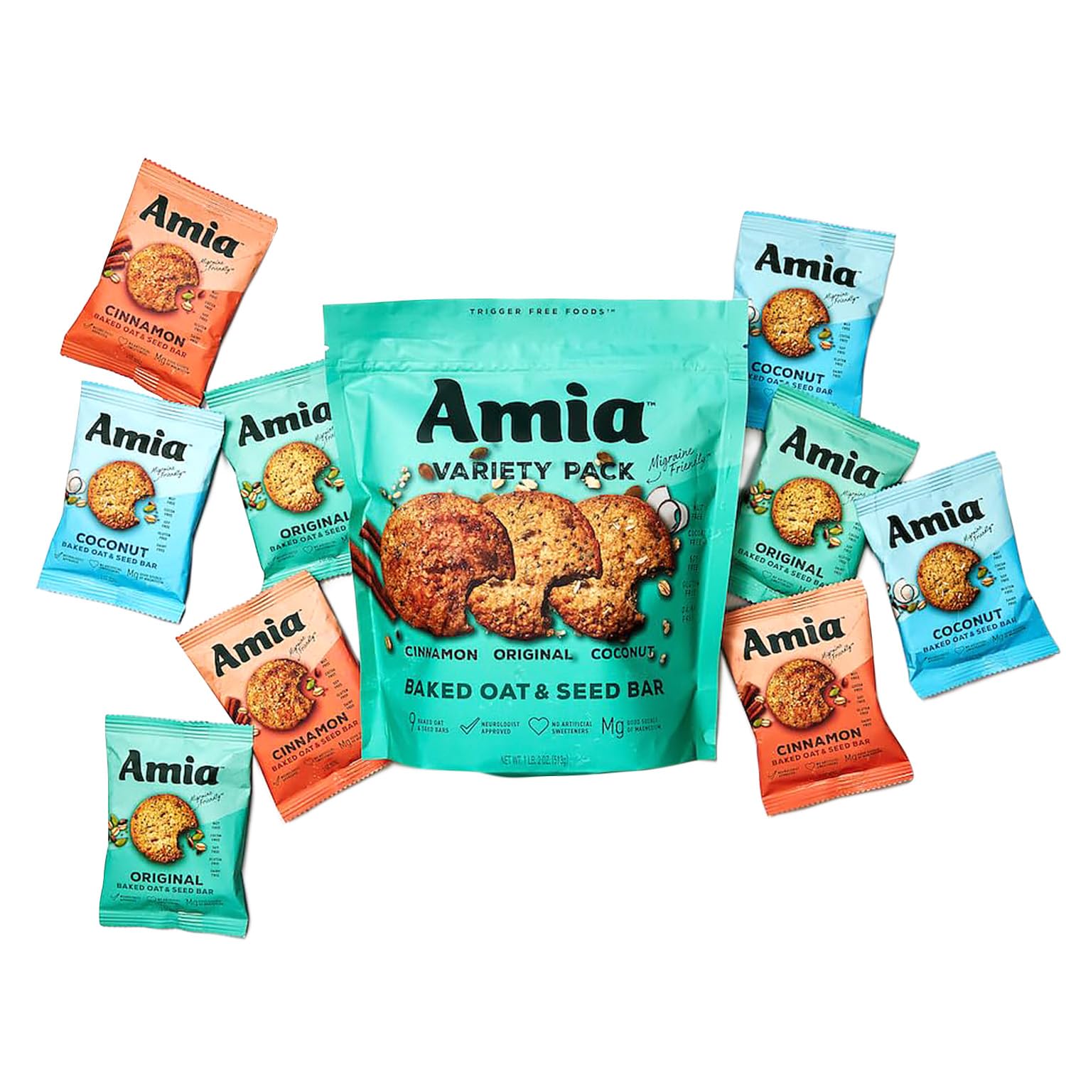 Amazon.com: Amia Granola Bars Variety Pack, Baked Oat Bars with Seeds ...