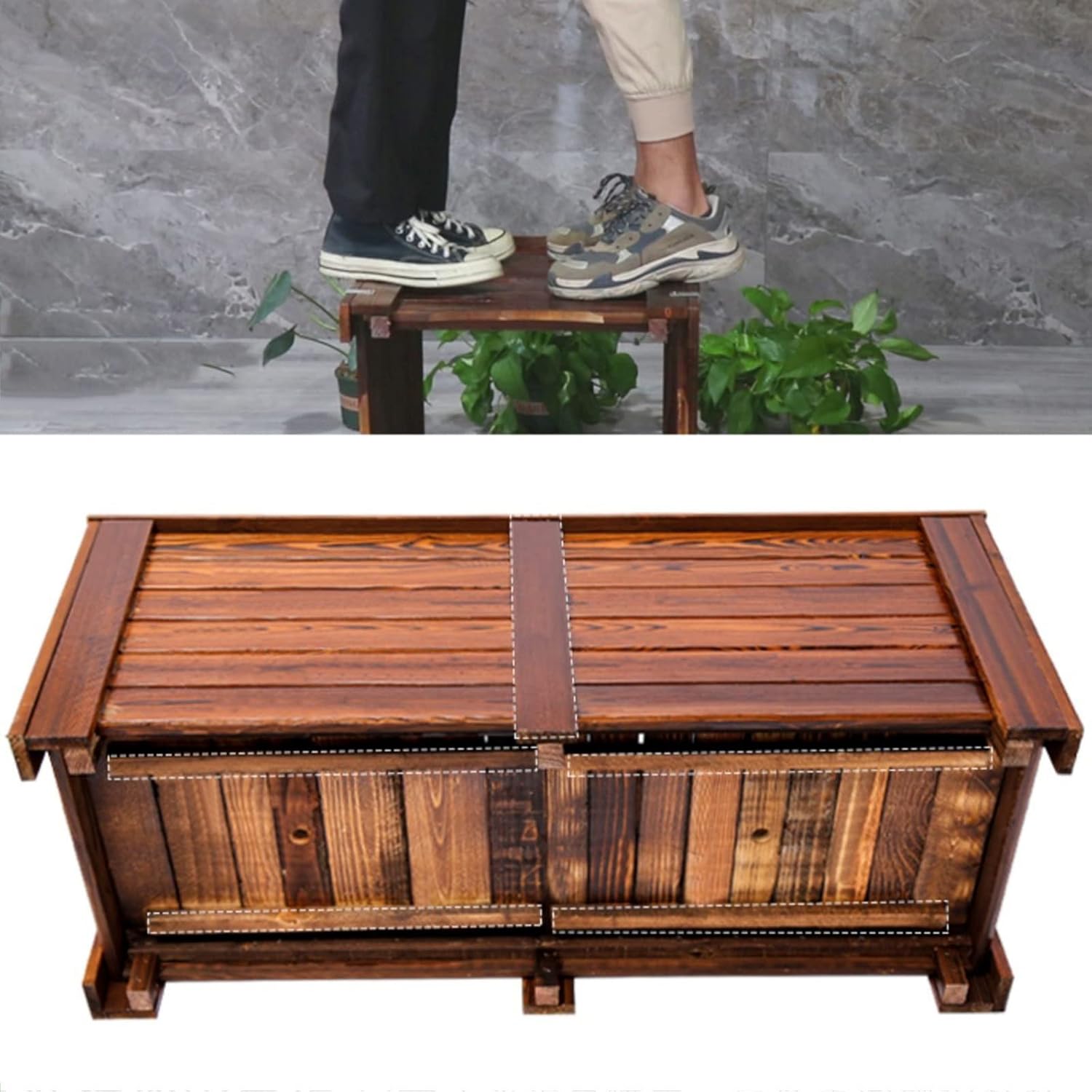 Outdoor Garden Box Solid Wood Carbonised Water-based Furniture Lacquer ...