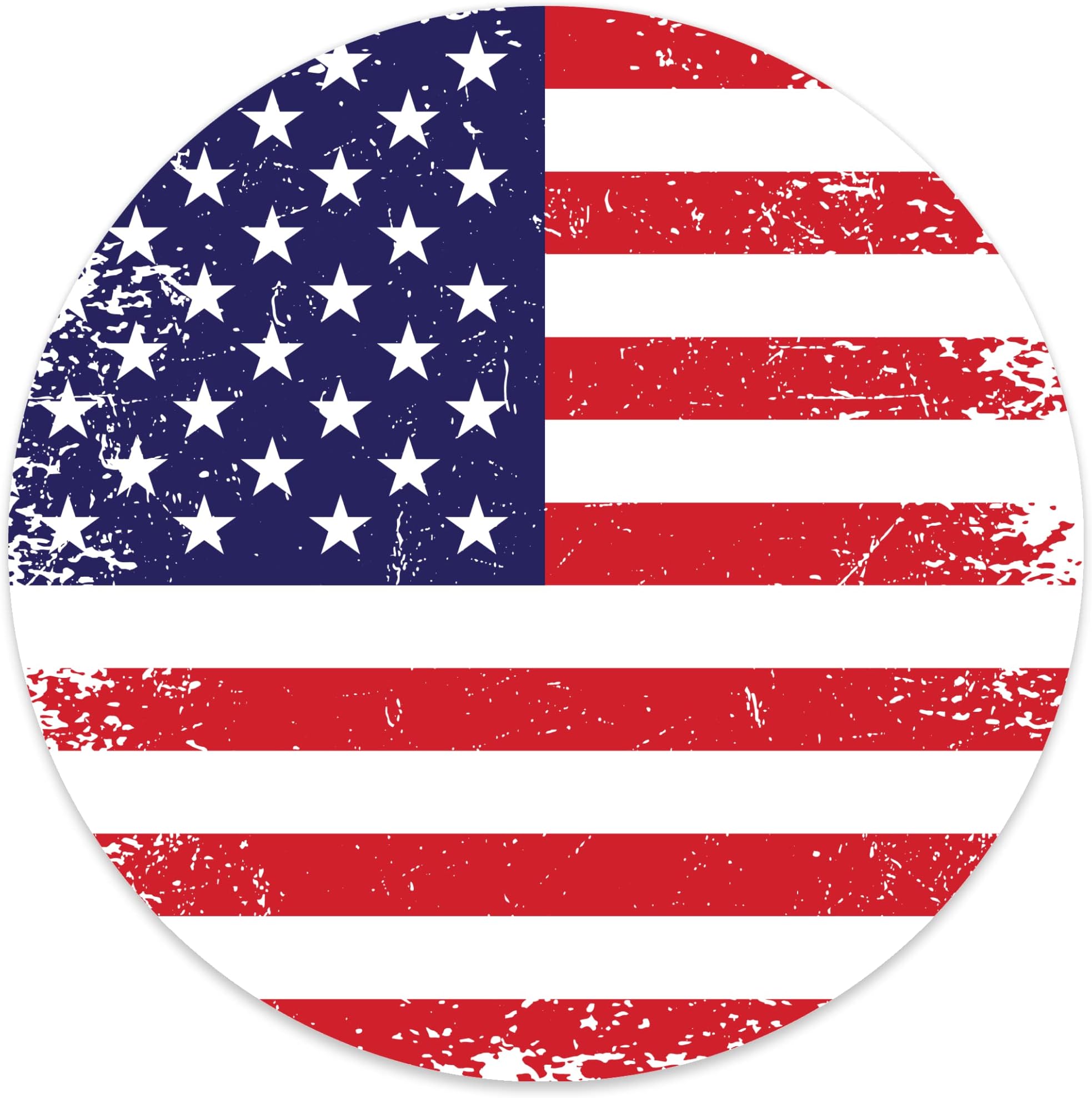 Amazon.com - Stickios Round American Flag Decal - Distressed Patriotic ...
