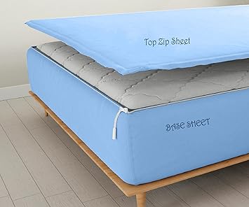 Amazon.com: 1000TC Easy Zip Fitted Sheet - Includes 1 Fitted Sheet Base ...