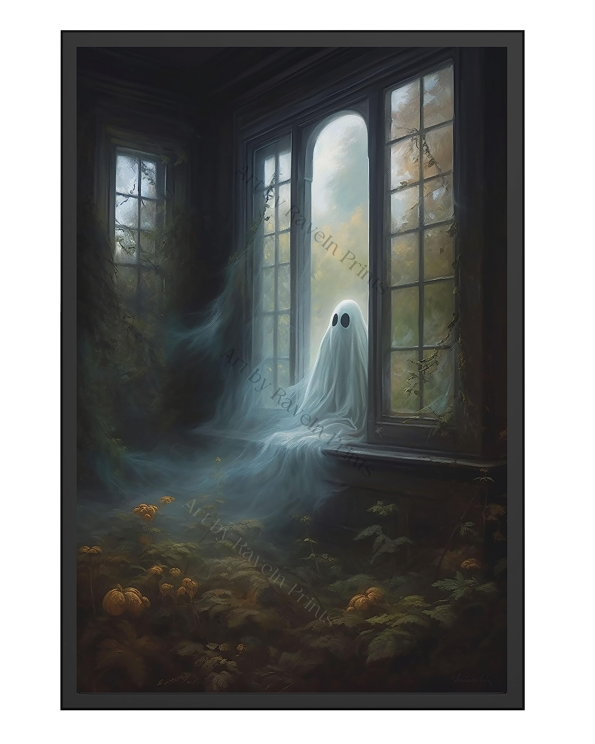 Amazon.com: Gothic Wall Art, Spooky Halloween Decorations, Ghost In The ...