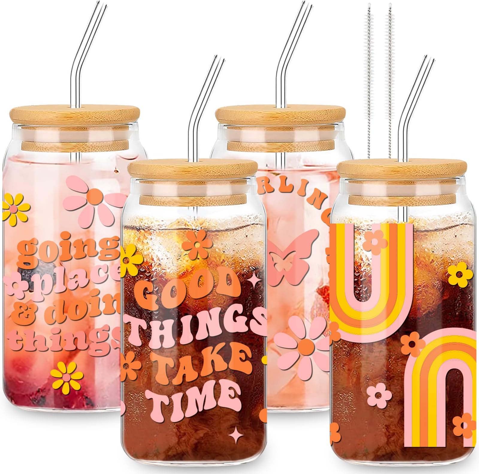 Amazon.com | Whaline 2 Pack Glasses Cups Magical Mushroom Drinking ...
