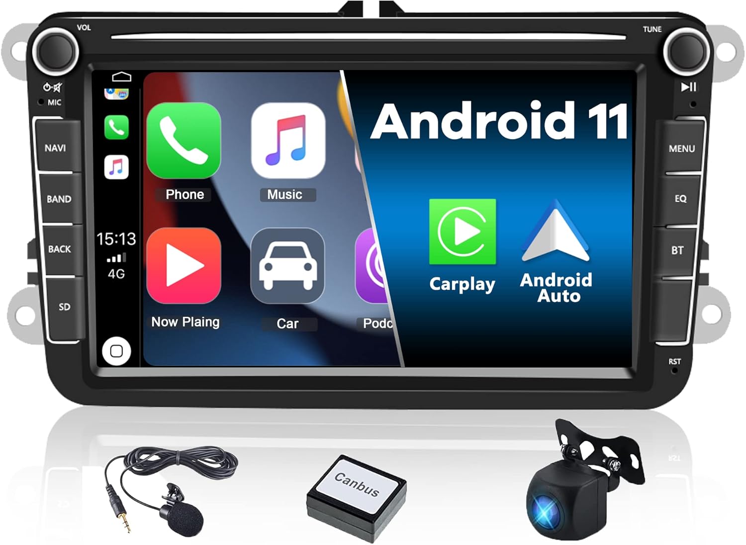 CAMECHO Android 11 Autoradio für VW Golf 5 Golf 6 Polo Tiguan Touran ...