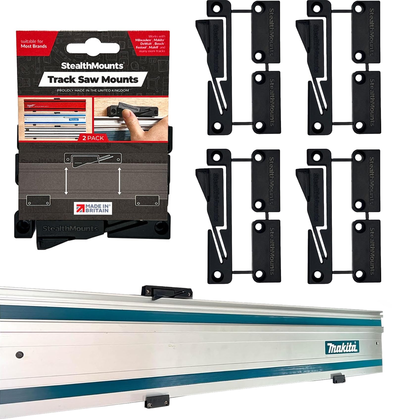 Snapklik.com : Track Mount - 4 Pack Track Saw Guide Rail Mount Track ...