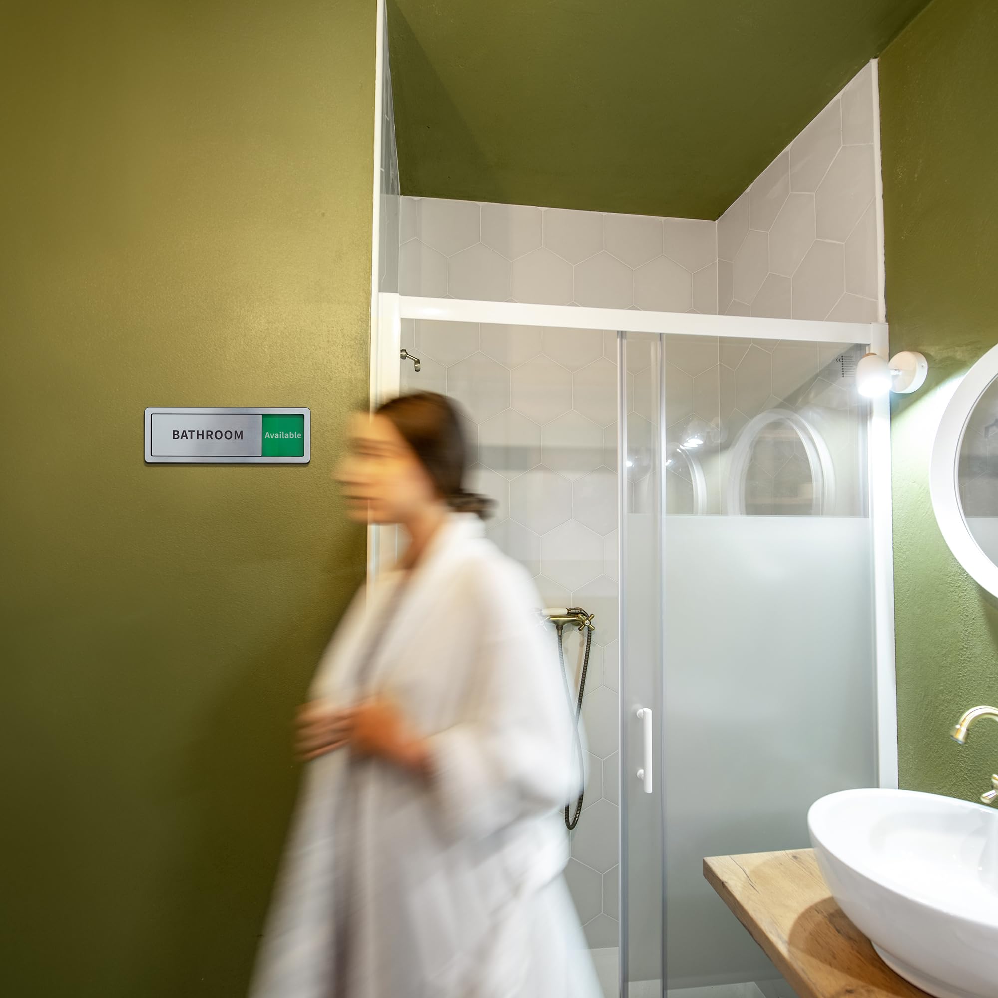 Snapklik.com : 2 Pack Bathroom Door Signs, Restroom Signs For Business ...