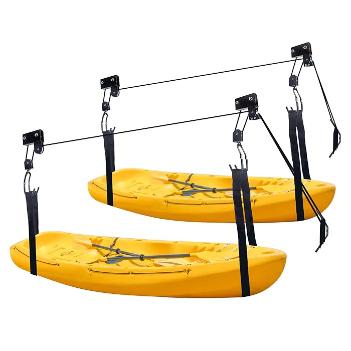 Kayak Hoist For Garage Bike Storage Lift Heavy Duty Garage Ceiling ...