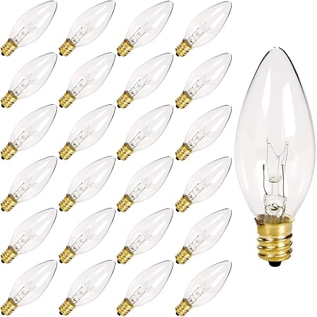 Replacement Light Bulbs for Electric Candle Lamps - 7 Watt, Clear, Pack ...