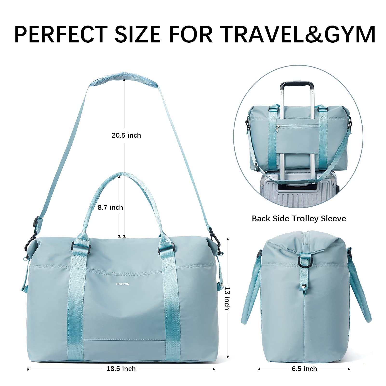 FIGESTIN Duffle Bag Weekender Bag for Women Travel Bag Tote Bag ...