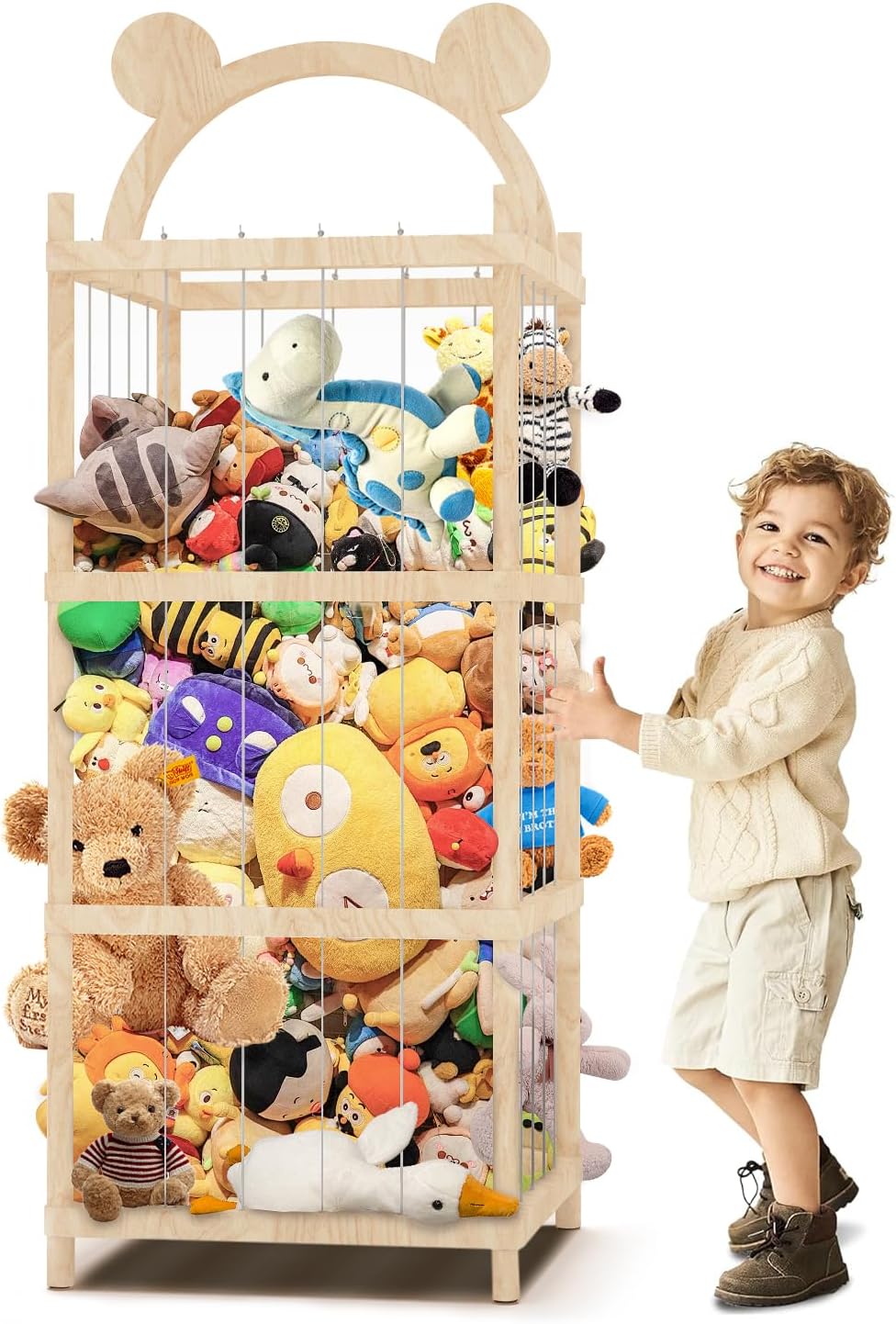 Amazon.com: Velfree Stuffed Animal Storage, Wood Plush Toy Organizer ...
