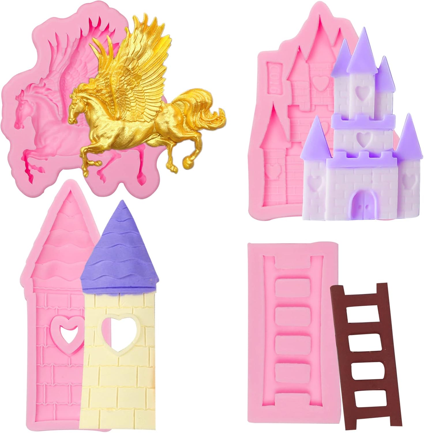 Amazon.com: Castle Molds Silicone Fondant, Flying Horse Chocolate Molds ...