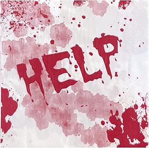 Amazon.com: WRAPAHOLIC 25Pcs Bloody Halloween Napkins - 2-Ply ...