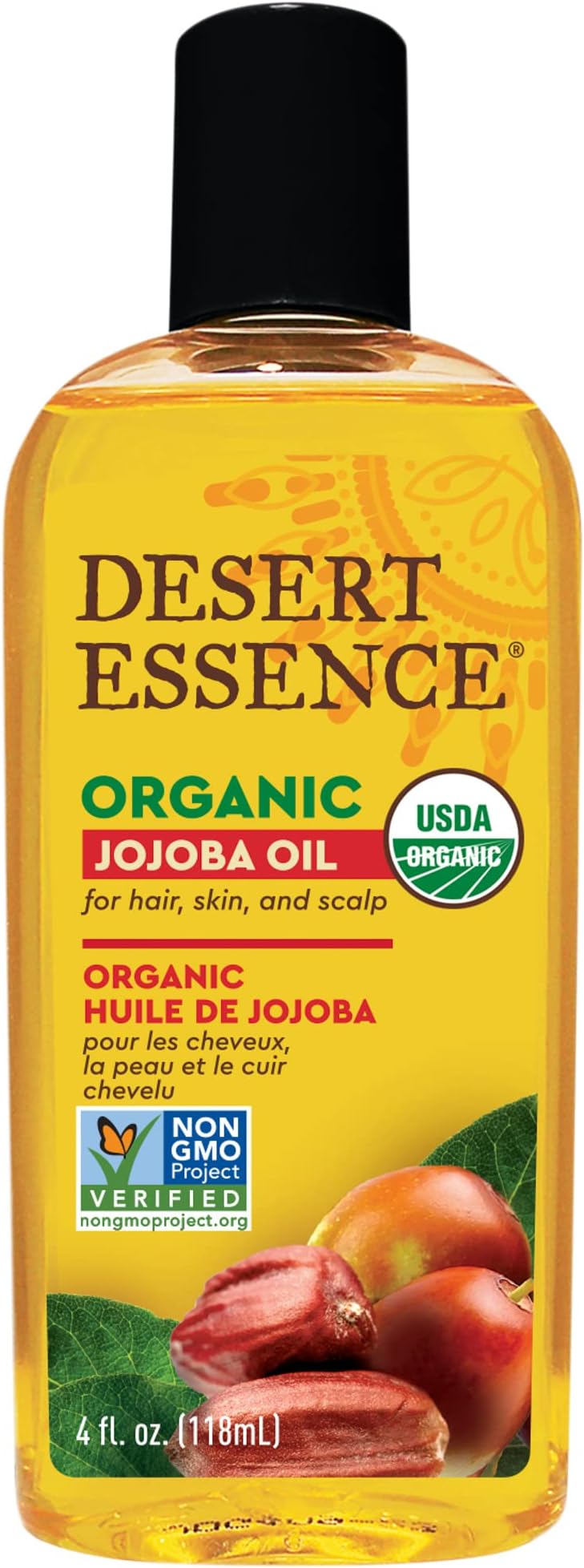 Amazon.com : Desert Essence 100% Pure Jojoba Oil - 4 Fl Oz - Hair ...