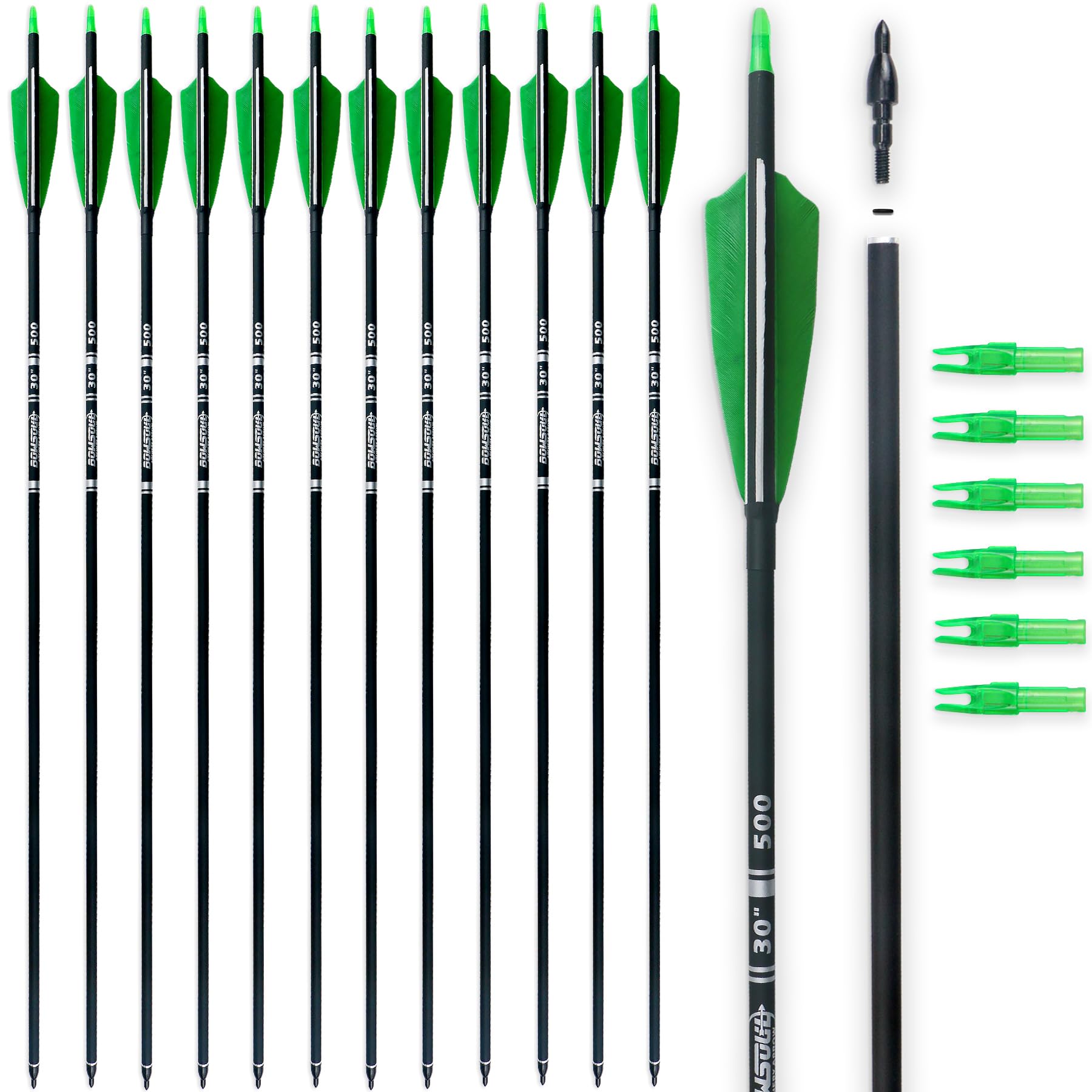 30 Carbon Arrows Archery Target Practice Hunting Arrows With 4 ...