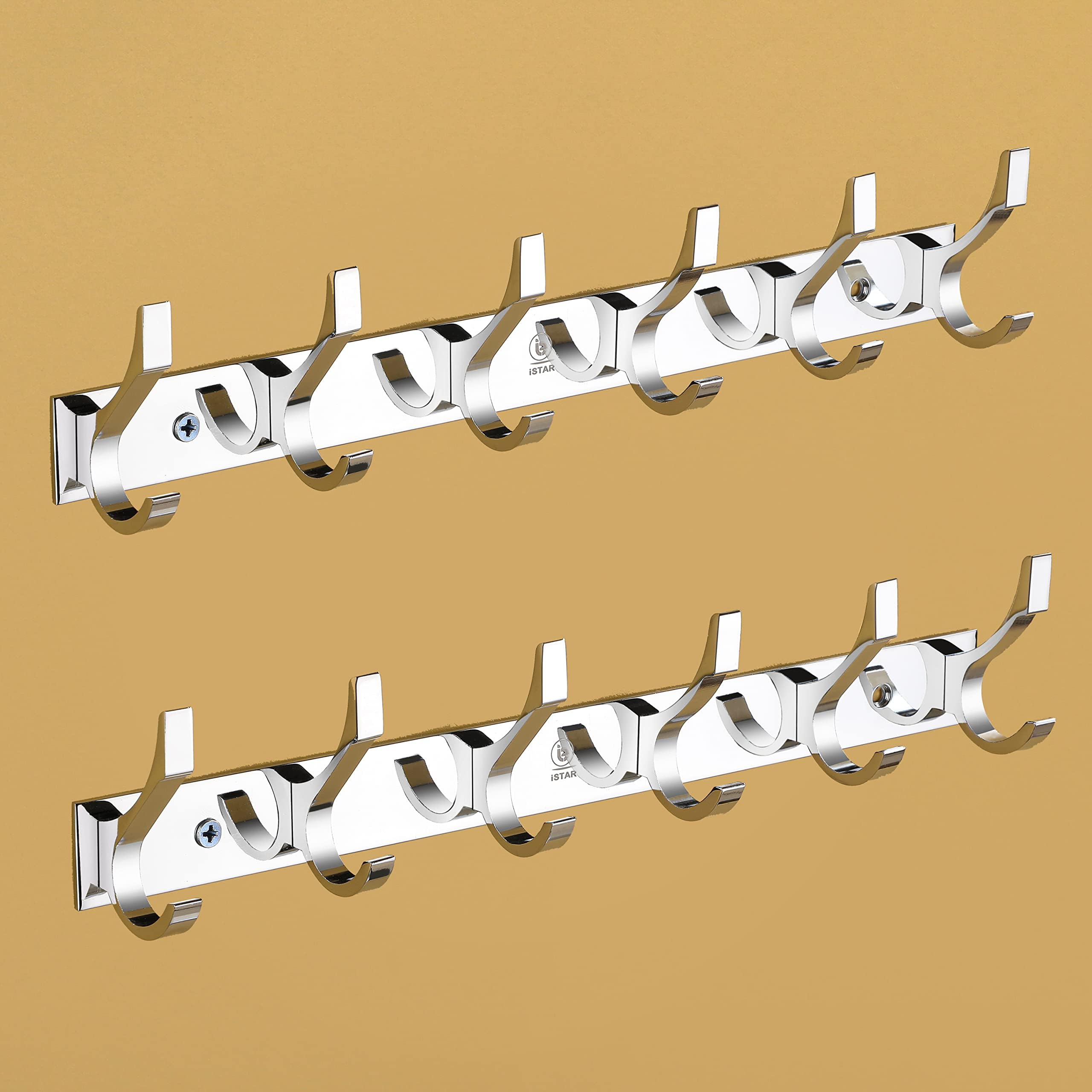 iSTAR 6 Pin Modern Bathroom Cloth Hooks Hanger Door Wall Bedroom ...